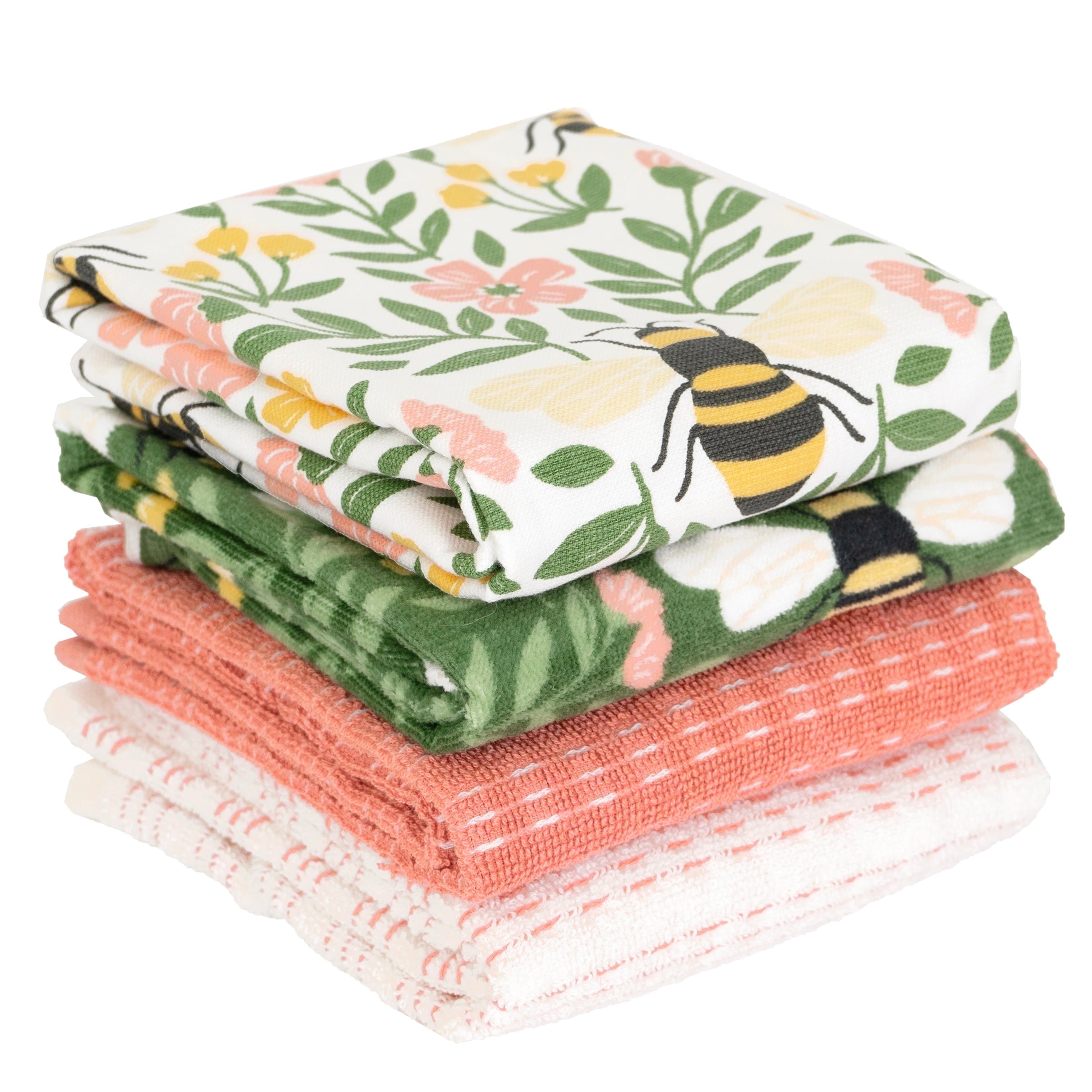RITZ 100% Cotton Kitchen Towels, Bee Spring – Absorbent Dish Towels for ...