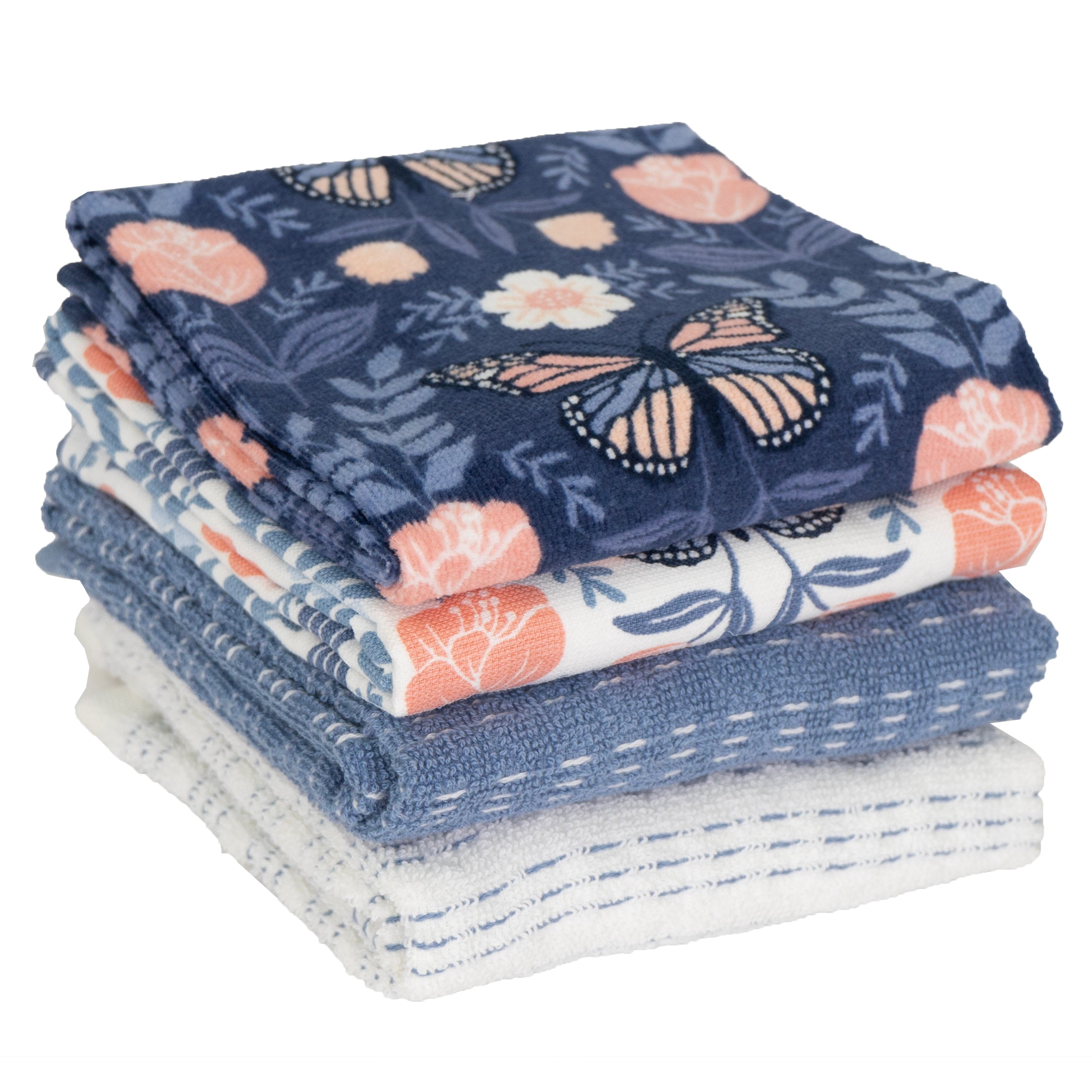 RITZ 100% Cotton Kitchen Towels, Butterfly Spring – Absorbent Dish ...