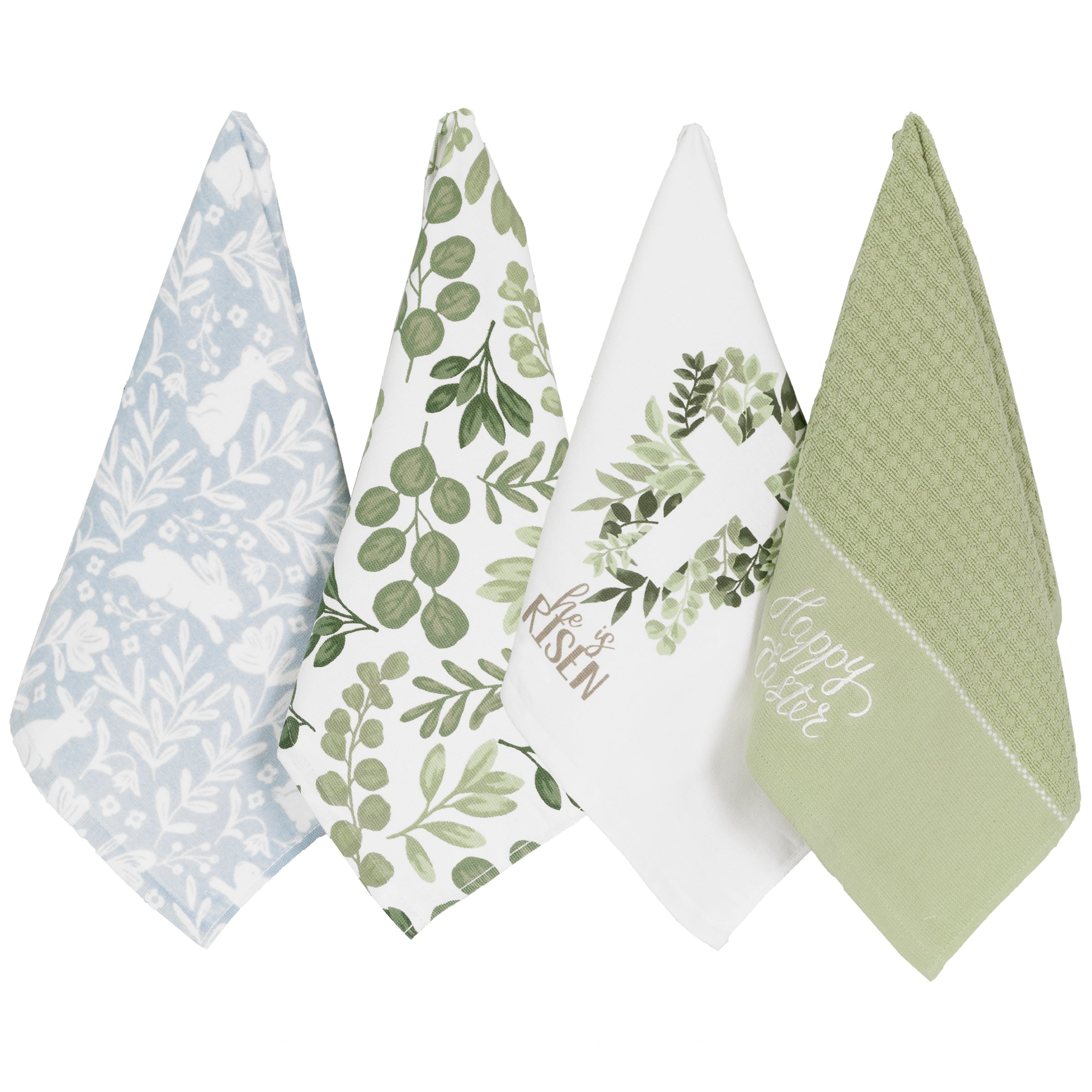 RITZ 100% Cotton Kitchen Towels, Eucalyptus Floral Spring – Absorbent ...