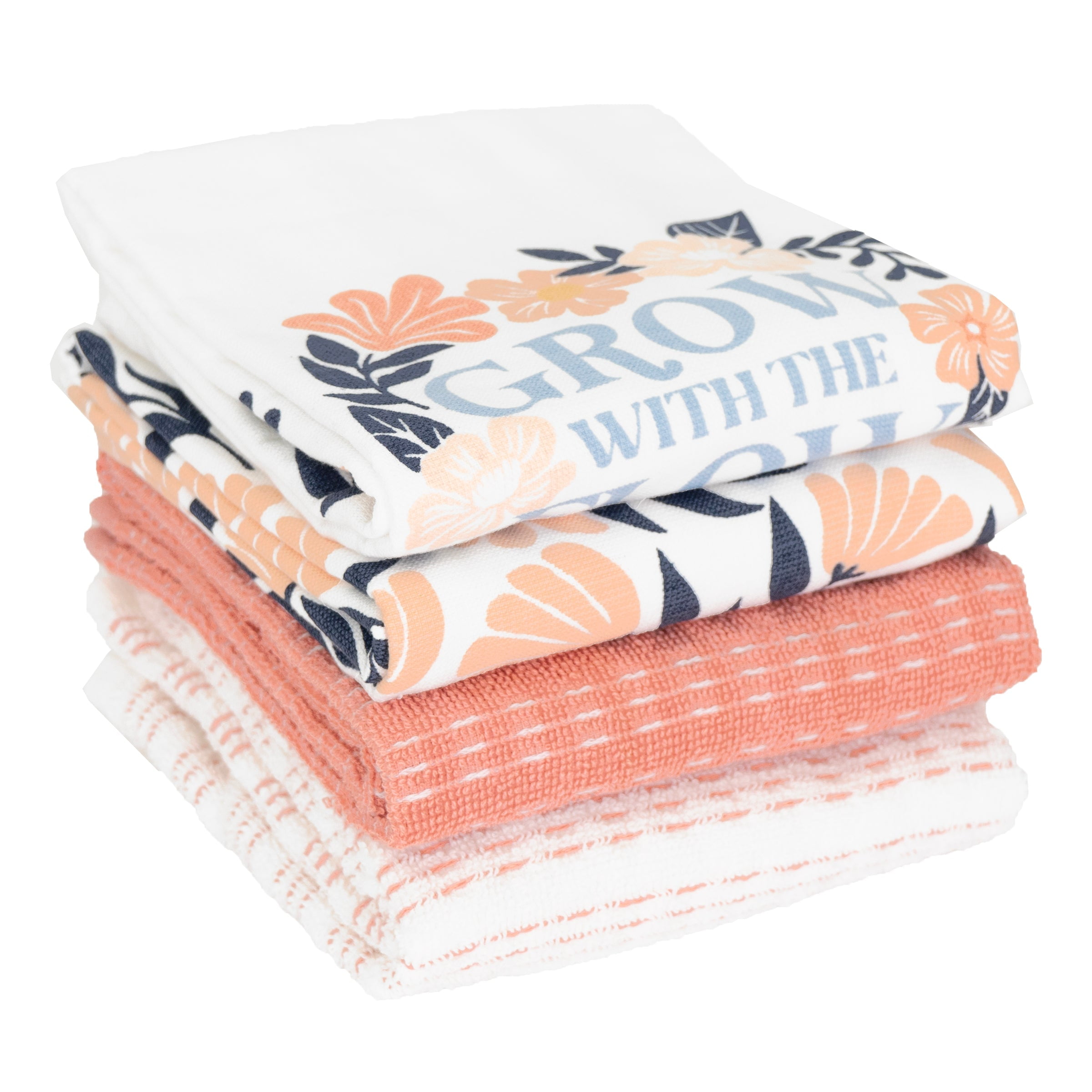 RITZ 100% Cotton Kitchen Towels, Floral Tulip Spring – Absorbent Dish ...