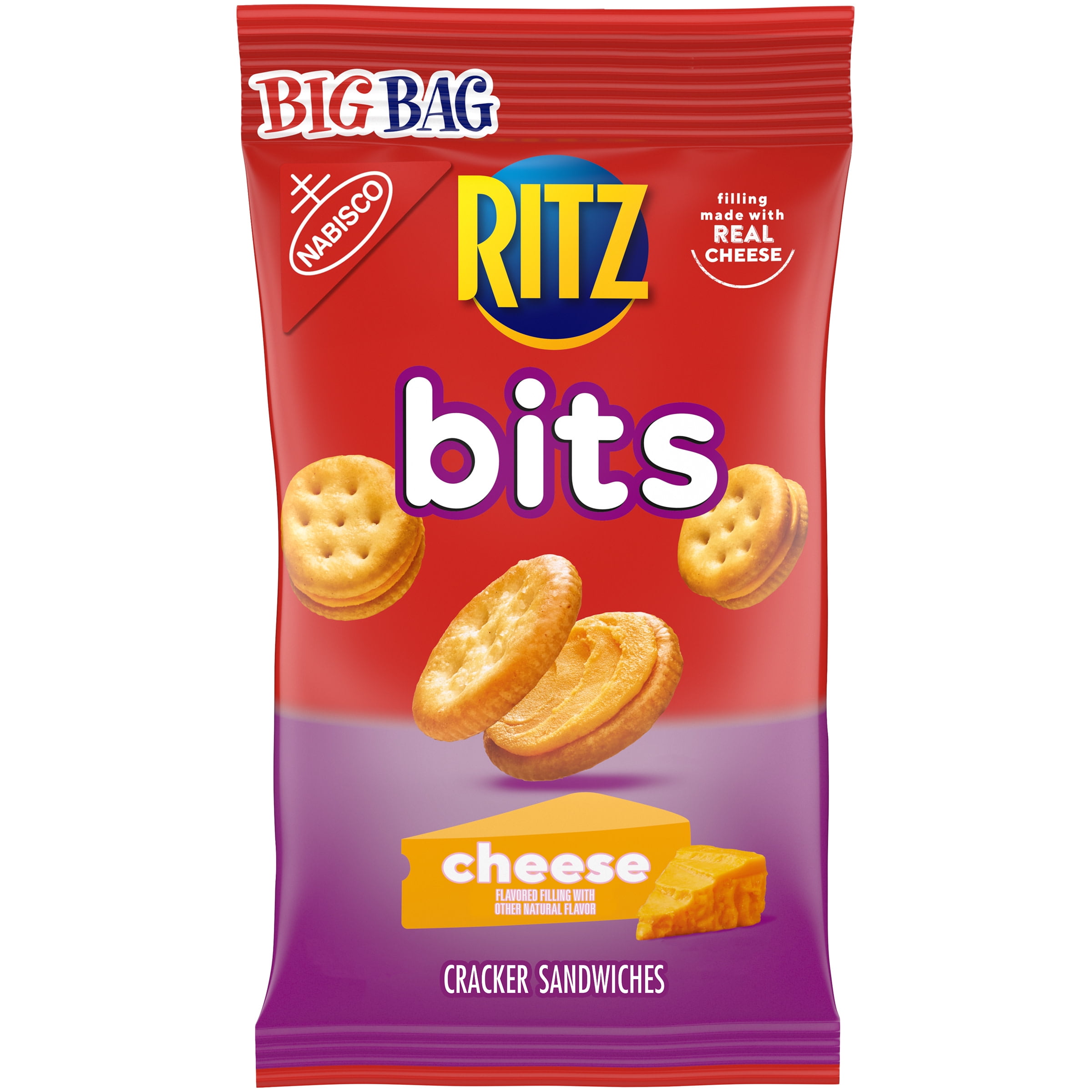 RITZ Bits Mini Snack - Cheesy Cracker Sandwiches, Big Bag, 3 oz - Walmart.com