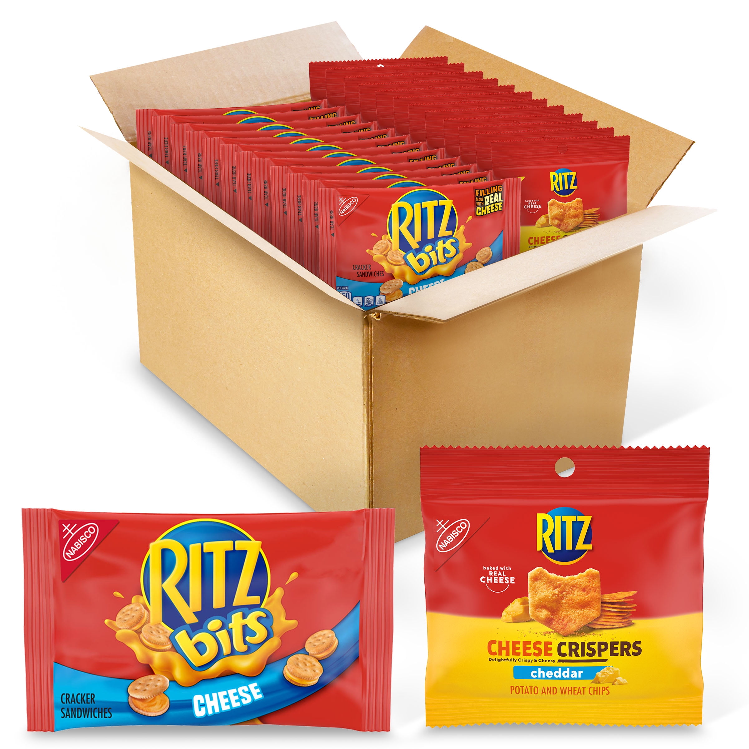 RITZ Bits Cheese Crackers & RITZ Cheese Crispers Cheddar Chips Variety ...