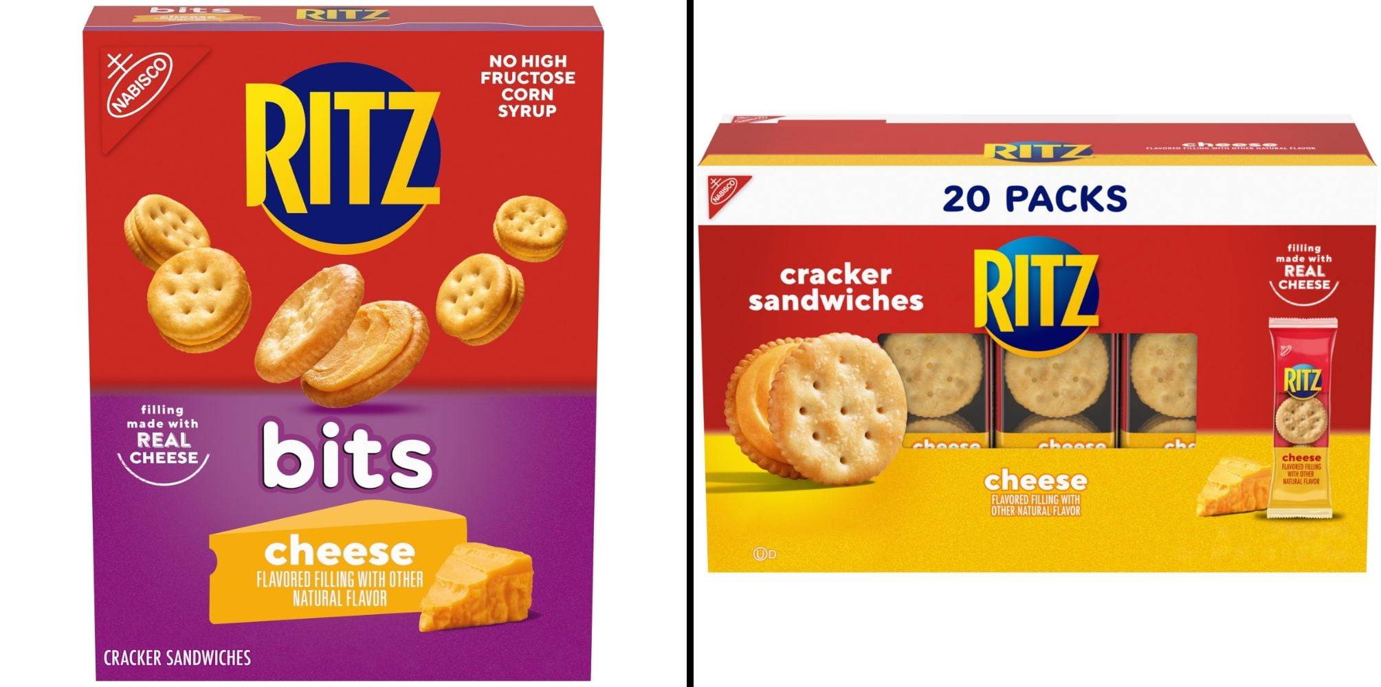 RITZ Bits Cheese Sandwich Crackers 8.8 oz & RITZ Cheese 6 Crackers Per Pack - Walmart.com
