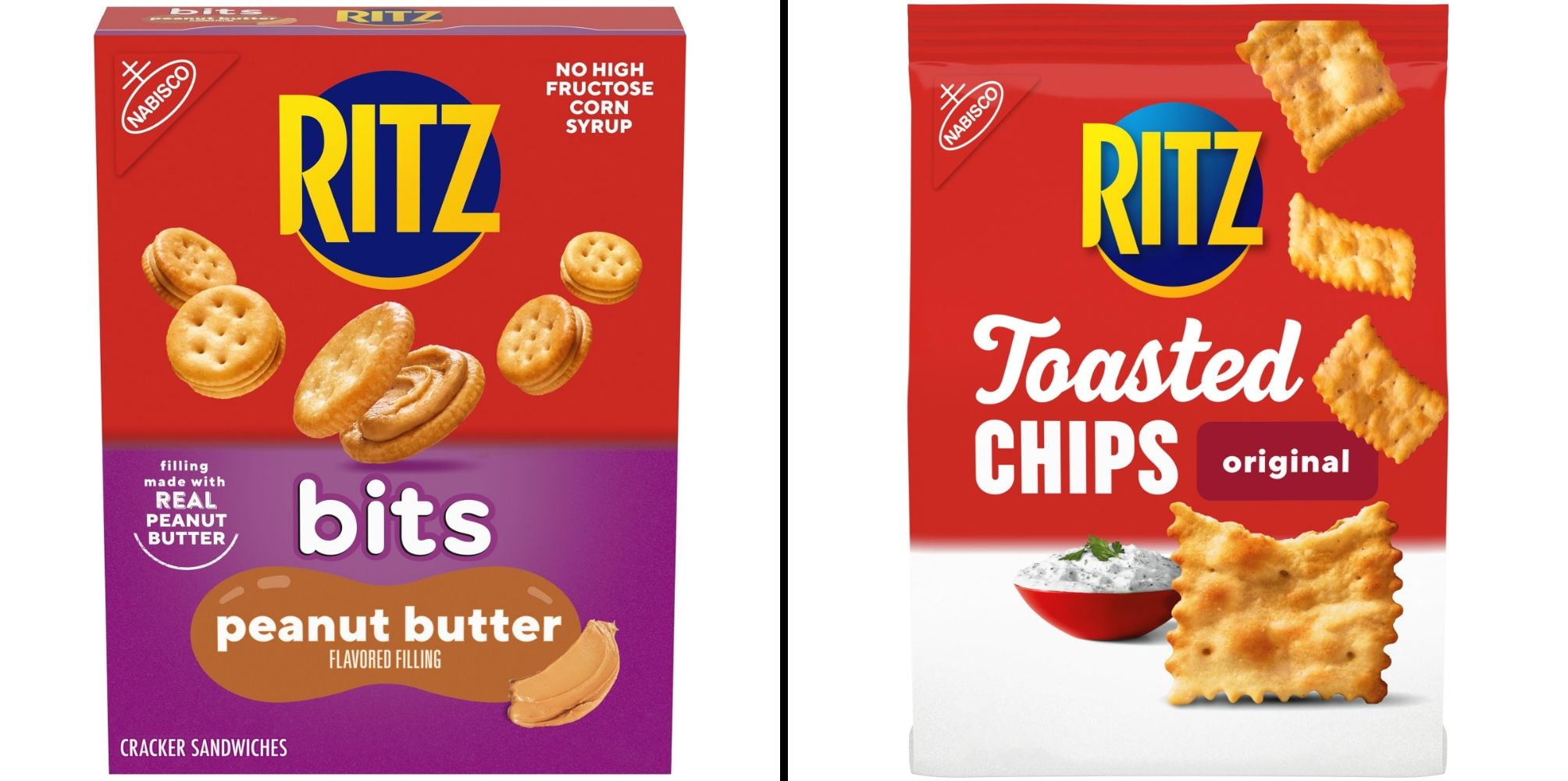RITZ Bits Peanut Butter 8.8 oz & RITZ Toasted Chips Original 8.1 oz - Walmart.com
