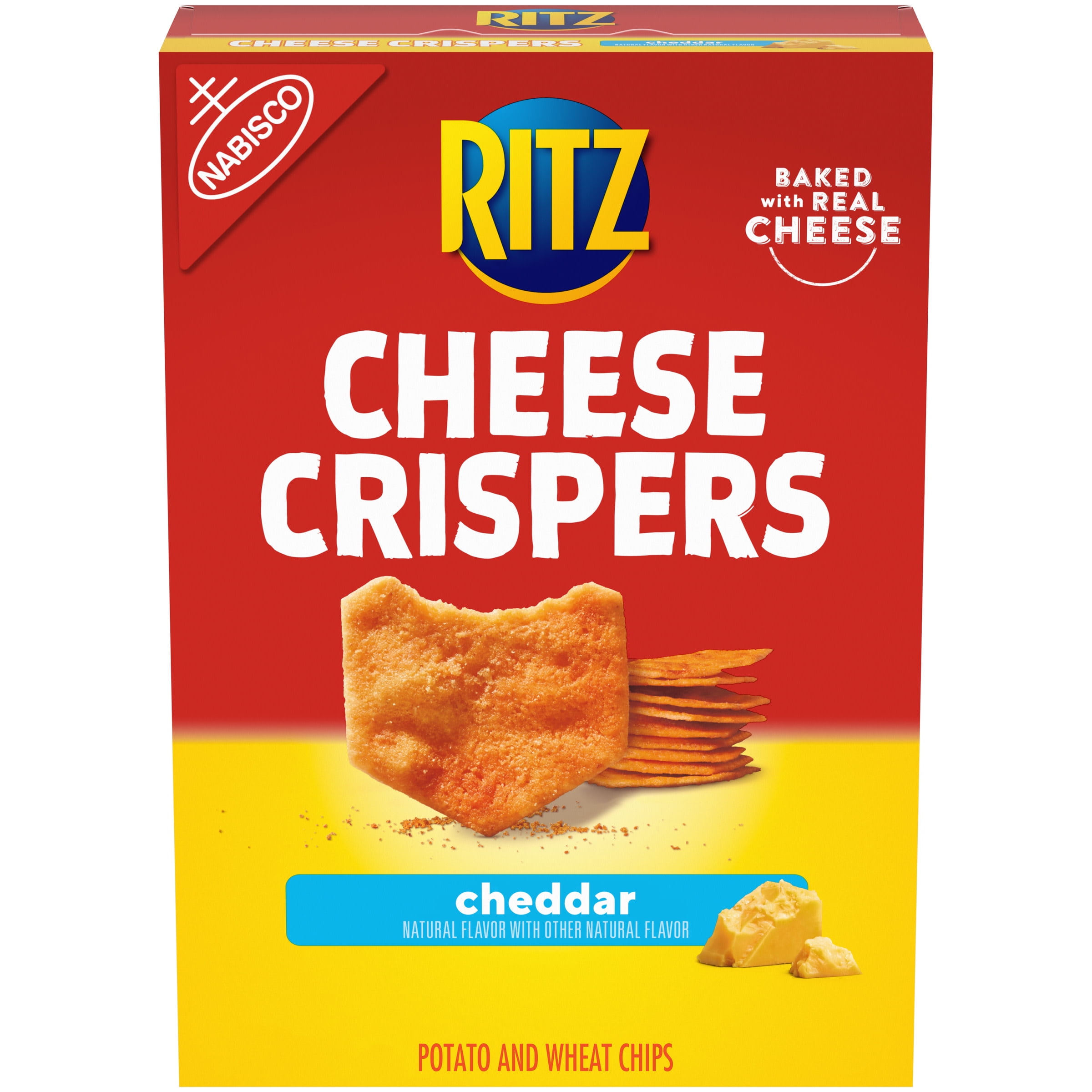 RITZ Cheese Crispers, Cheddar Cracker Chips, Oven Baked, 7oz - Walmart.com