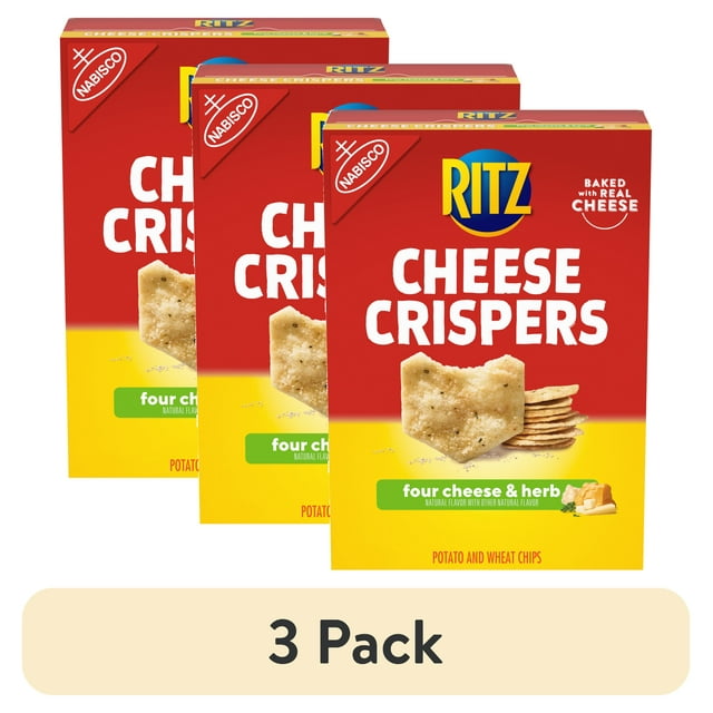 (3 pack) RITZ Cheese Crispers Four Cheese and Herb Chips, 7 oz ...
