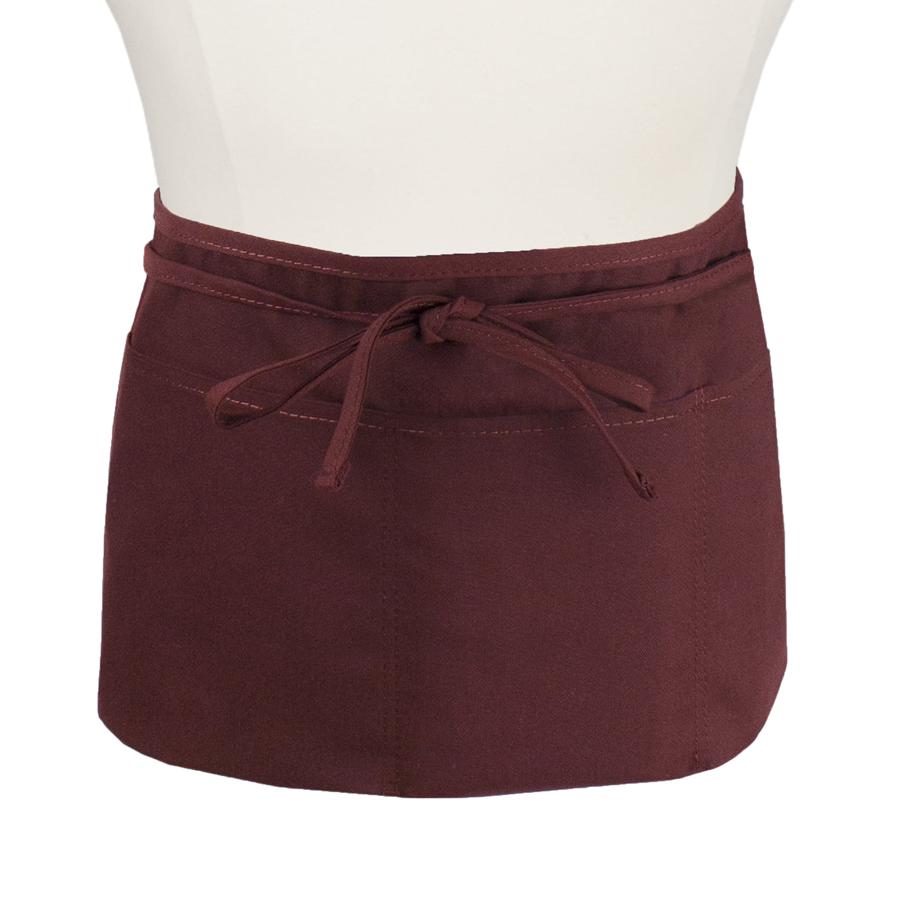 RITZ Chef's Line Waist Apron, Burgundy, 3 pockets + pen pocket Apron ...