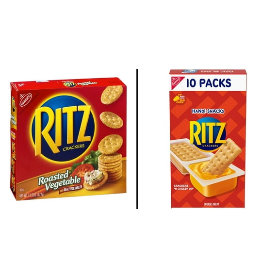 RITZ Crackers 'N Cheesy Dip Snack 10 Snack Packs & Nabisco Ritz ...