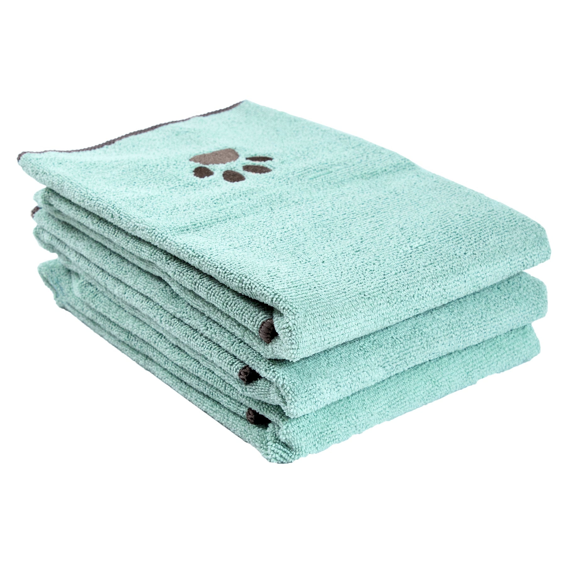 RITZ Embroidered Microfiber Pet Towel, Small, Set of Three, Spa Blue ...