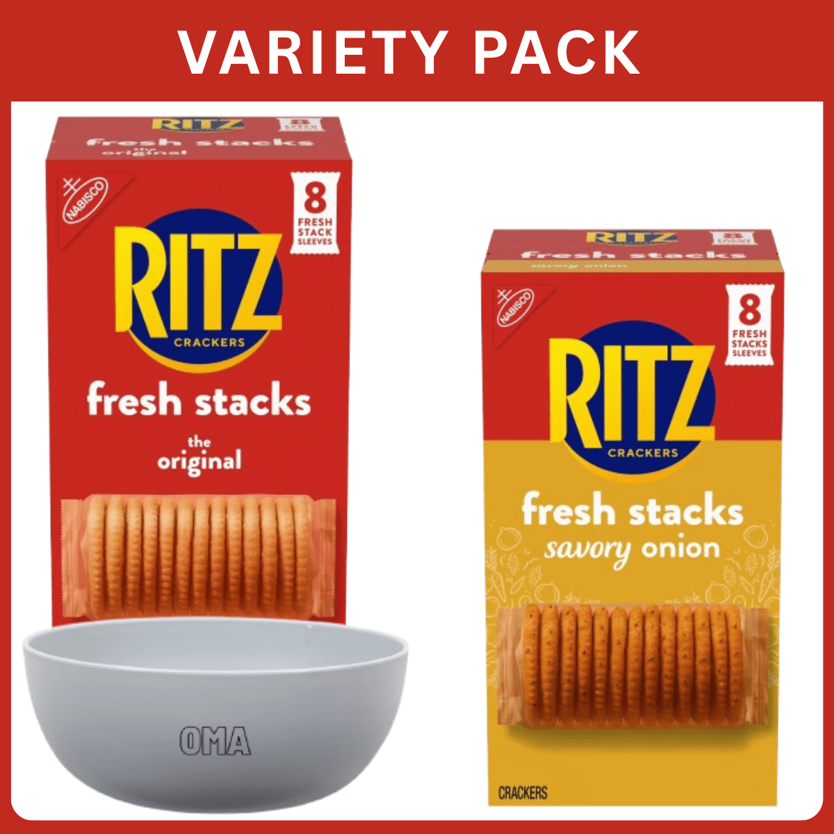 RITZ Fresh Stacks Savory Onion, Original Crackers Snack Bundle, 23.3 Oz ...