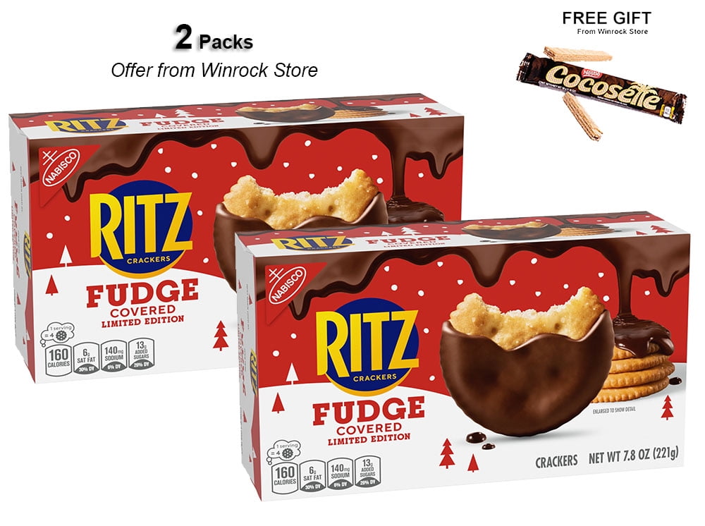 RITZ Fudge Covered Holiday Crackers, Limited Edition, 7.8 oz (2 Packs ...
