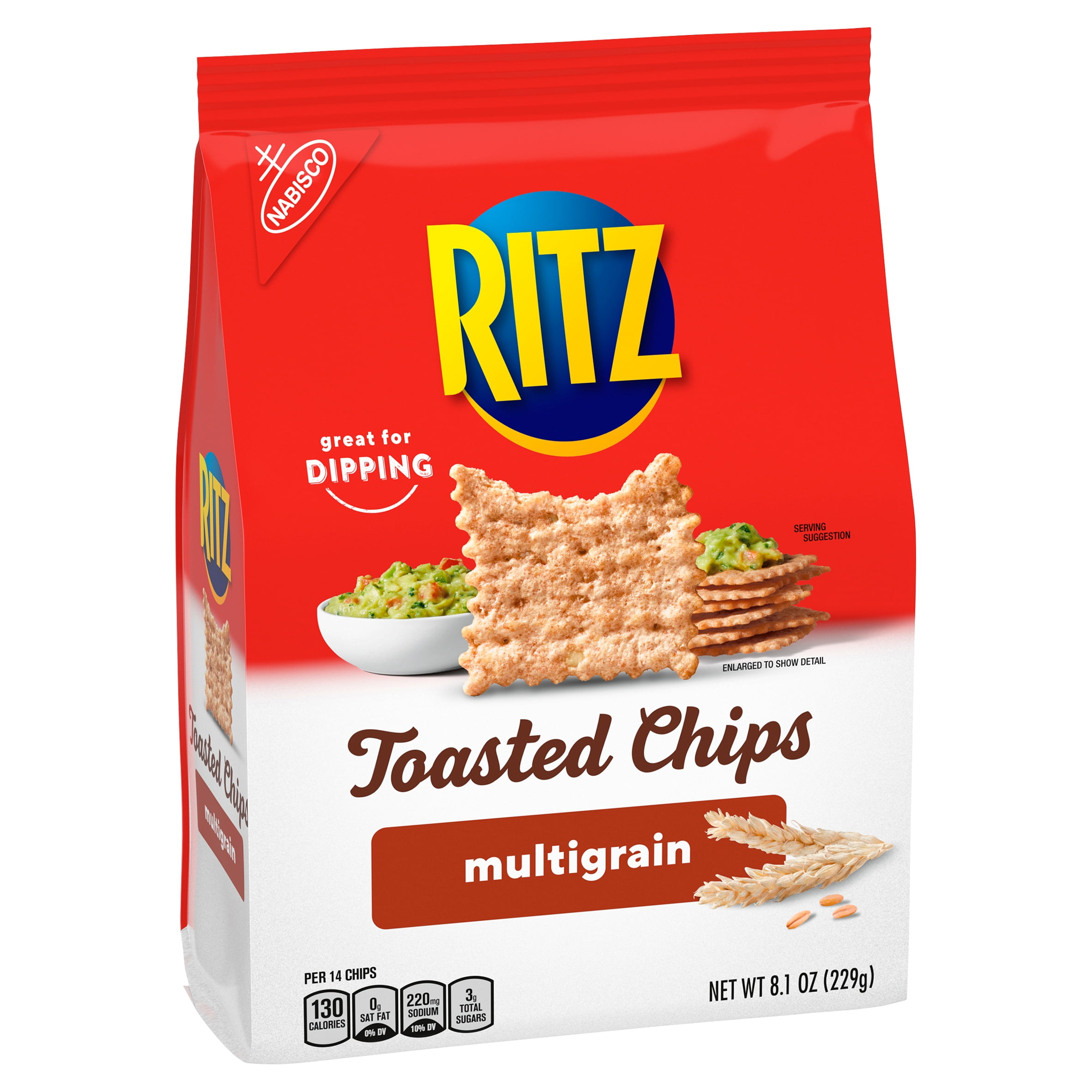 RITZ Multigrain Toasted Chips, 8.1 oz, Shelf Stable, Plastic Bag ...