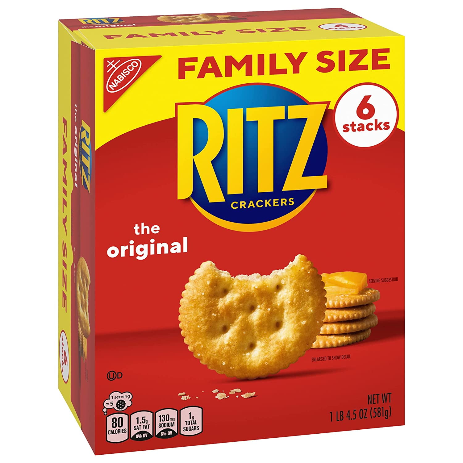 RITZ Original Butter Flavor Crackers, Family Size, 1 LB (Pack of 6 ...