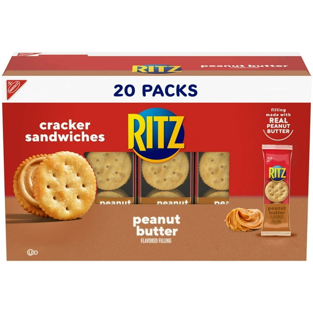 2 Pack Ritz Peanut Butter Sandwich Crackers Snack Packs - Walmart.com