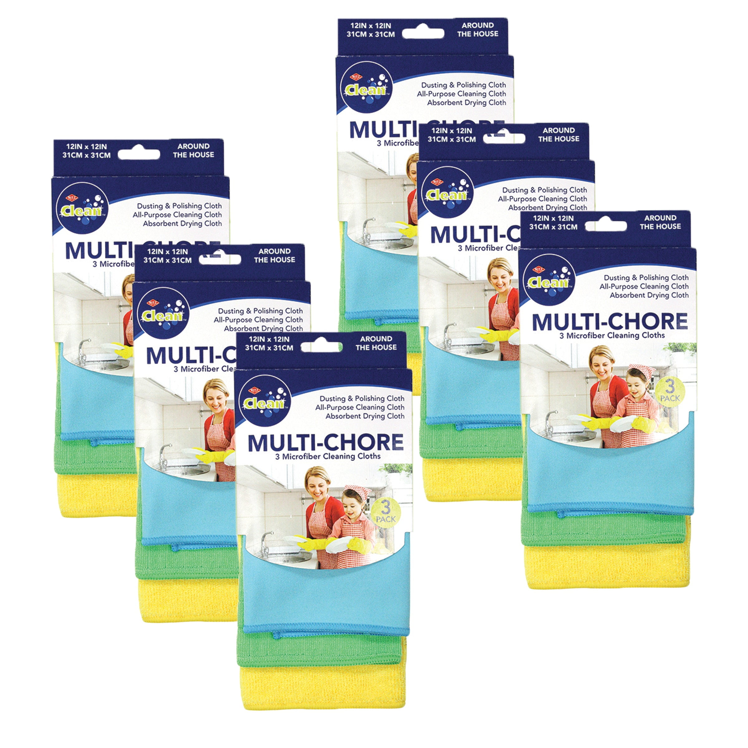 RITZ Ritz 18-Piece All-Purpose Microfiber Cleaning Cloths, Multicolor ...