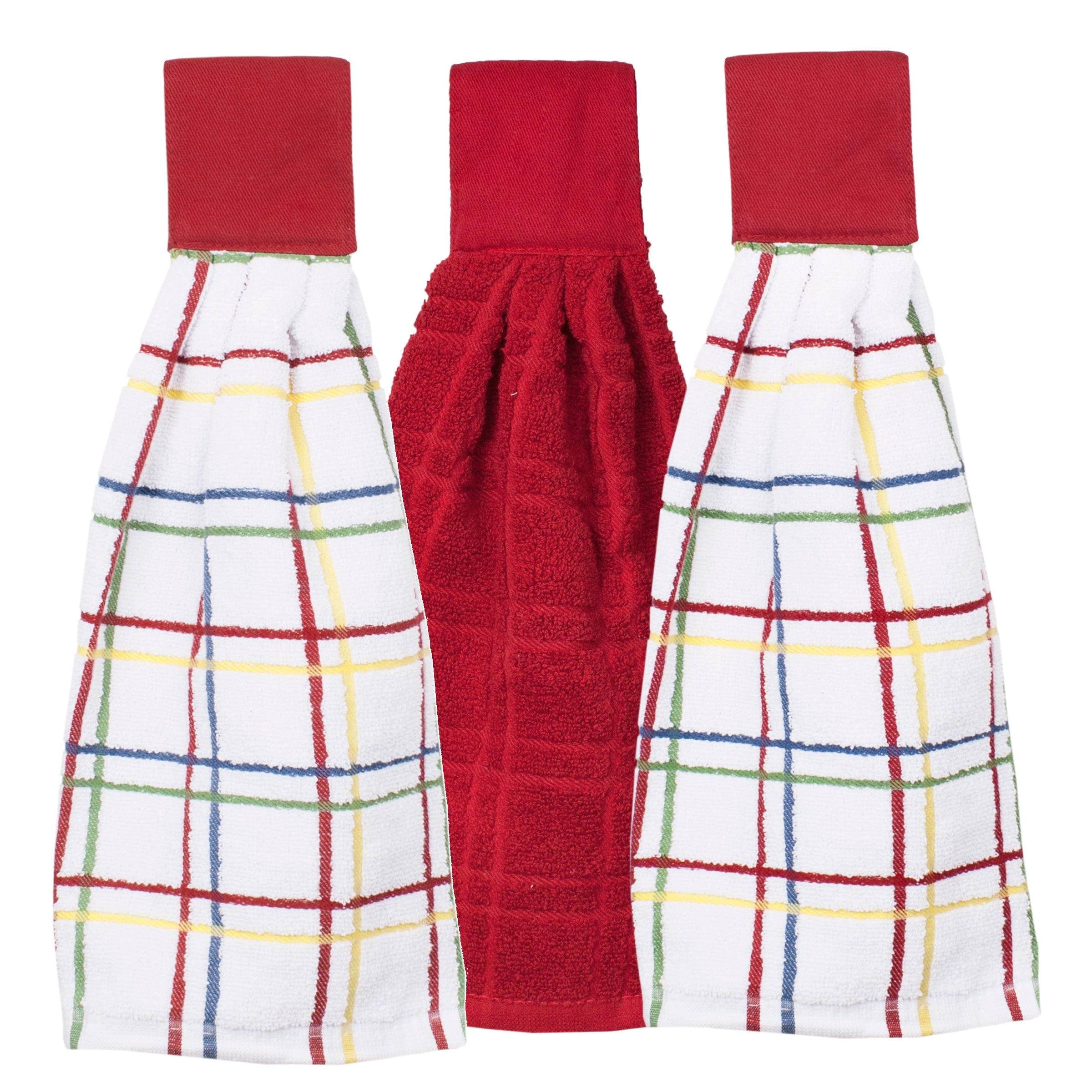 RITZ Ritz 3-Pack Solid and Multi Check Tie Towel Set, Paprika - Walmart.com