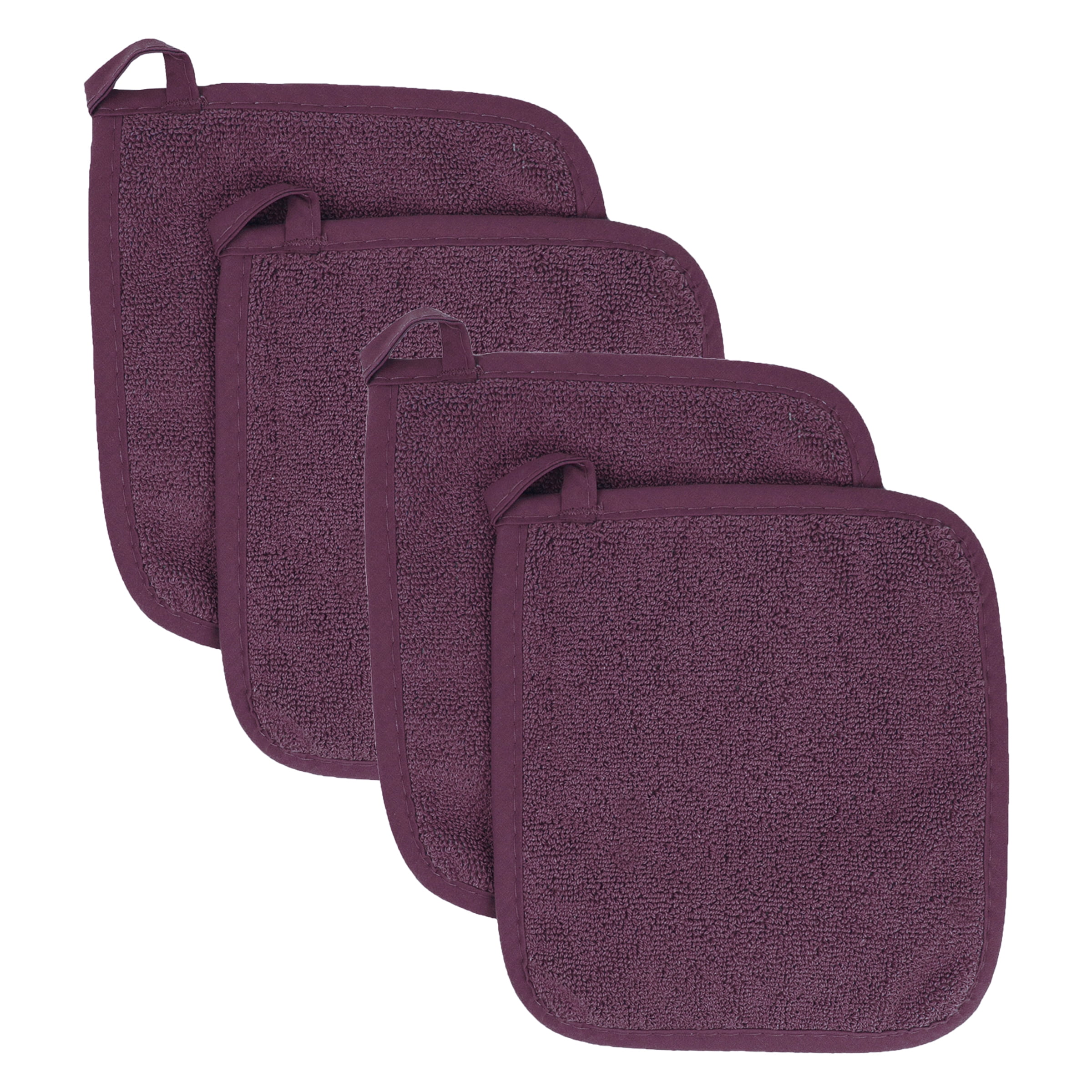 RITZ Ritz 4-Pack Terry Pot Holder Set, Beet - Walmart.com