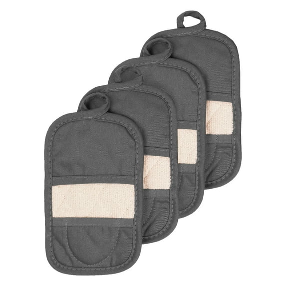 RITZ Pot Holder Mitz Set, 100% Cotton, 4-Pack, 5.5" x 8.5", Graphite ...