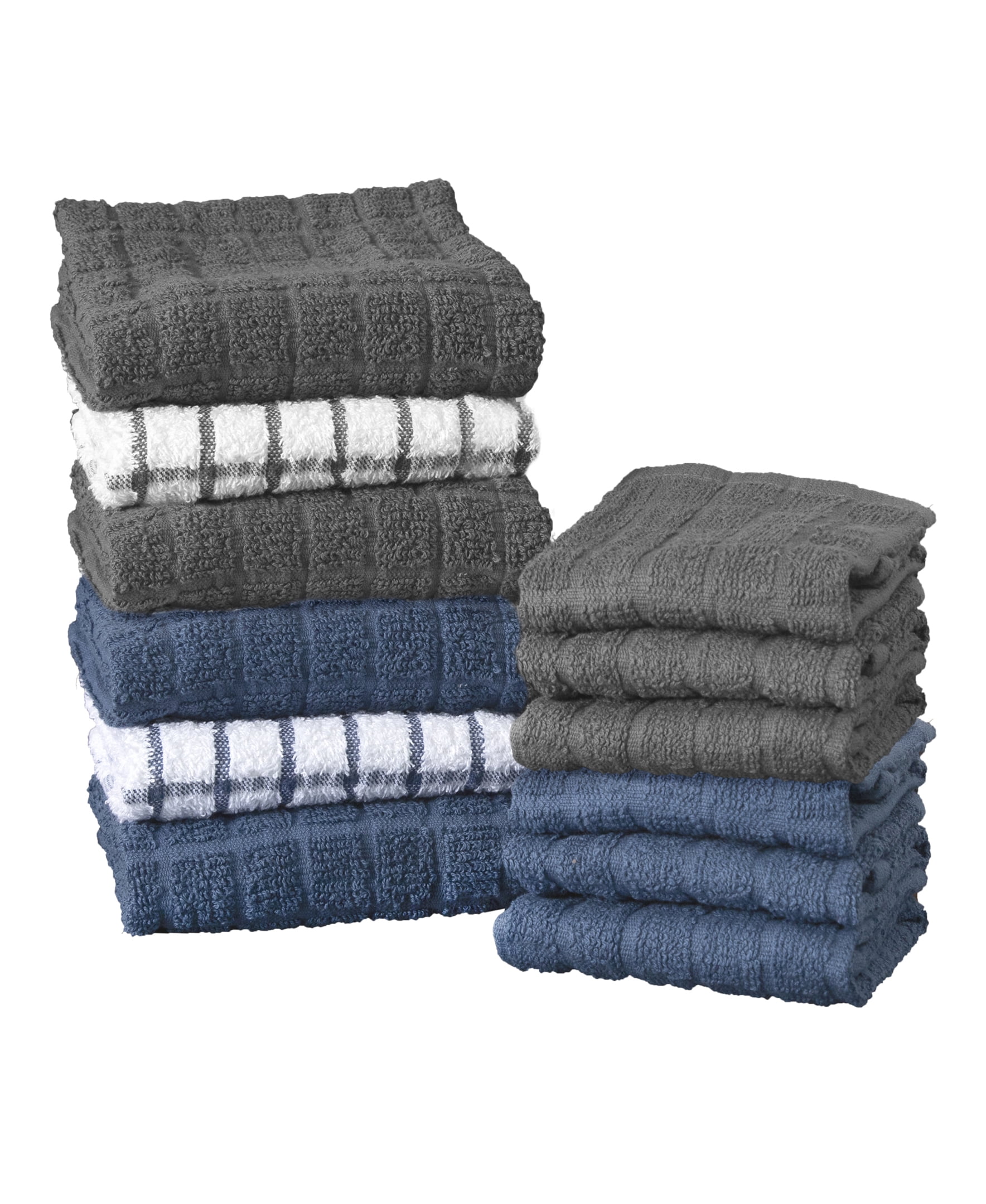 Ritz Terry Kitchen Towel and Dish Cloth Set, 095500 - Federal/Graphite ...