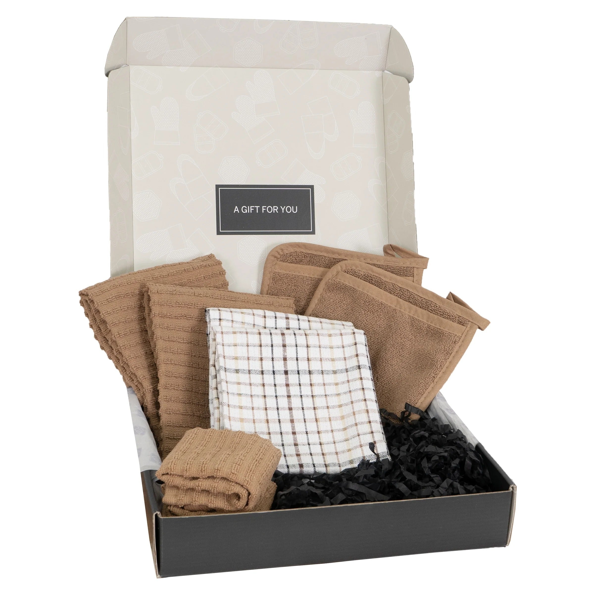 RITZ Royale Crown Collection, 8-Piece Kitchen Gift Set, Mocha/Latte ...