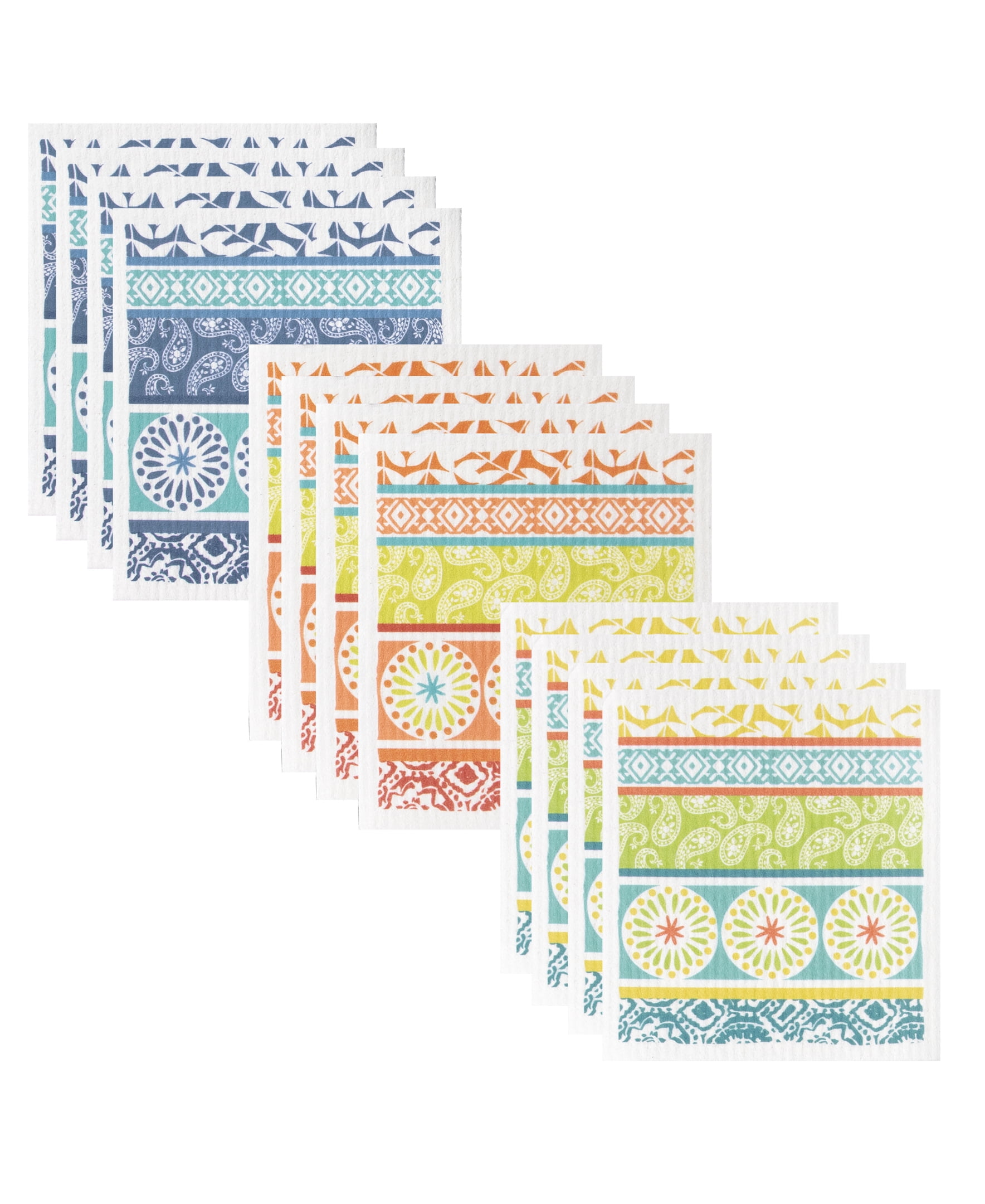 RITZ Multipurpose Cleaning Swedish Sponge Cloth Set, 12-Pack, Boho, 6.7 ...