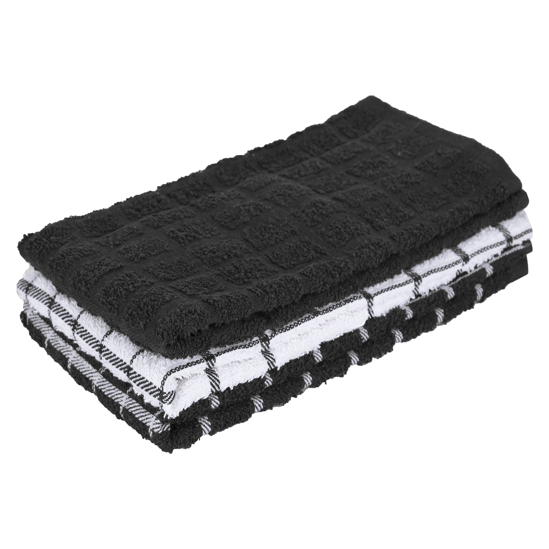 Ritz Terry Loop Cloth Kitchen Dish Towel, Black - Pack of 3 - Walmart.com