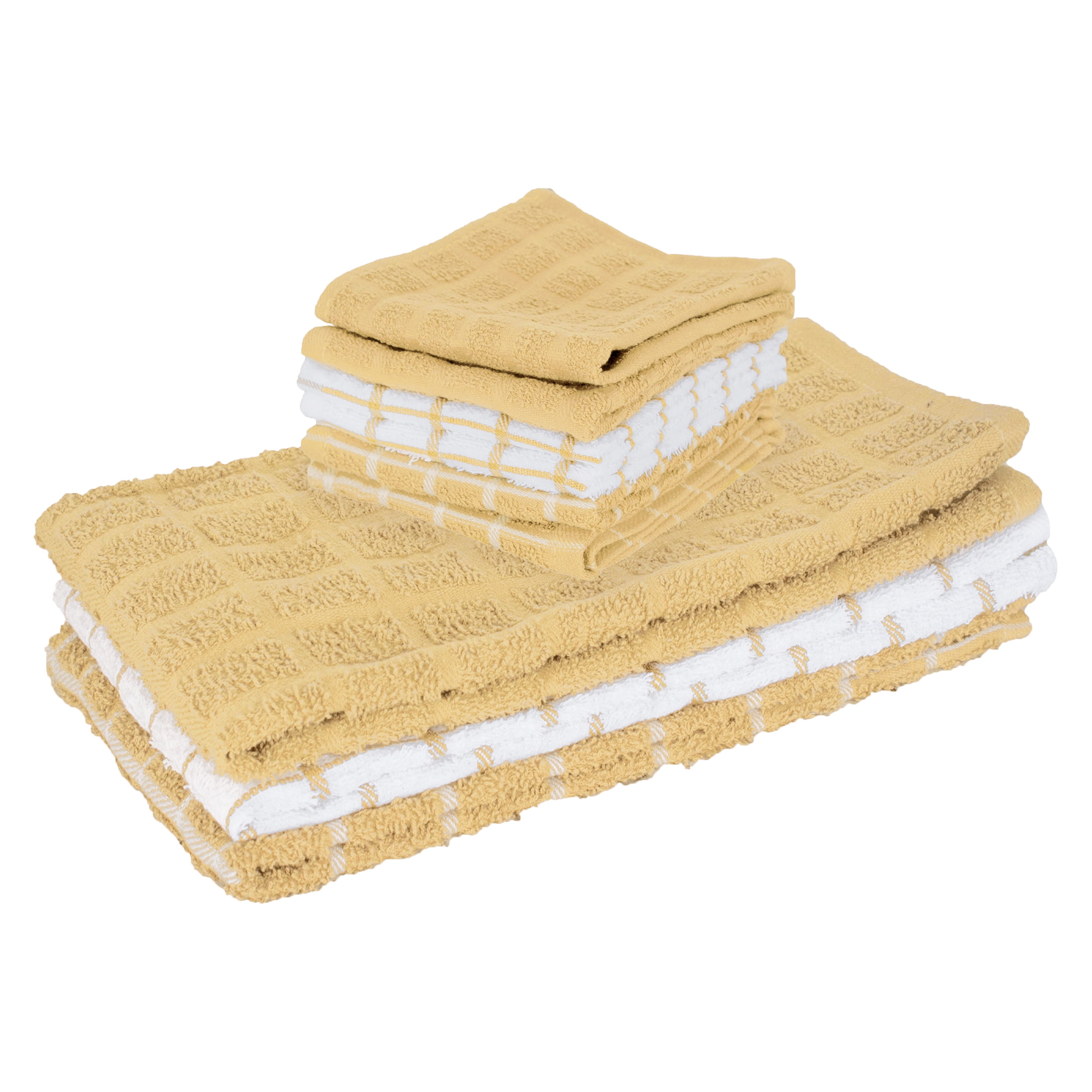 RITZ Terry Kitchen Towel and Dish Cloth, 9 Piece Set, Straw - Walmart.com