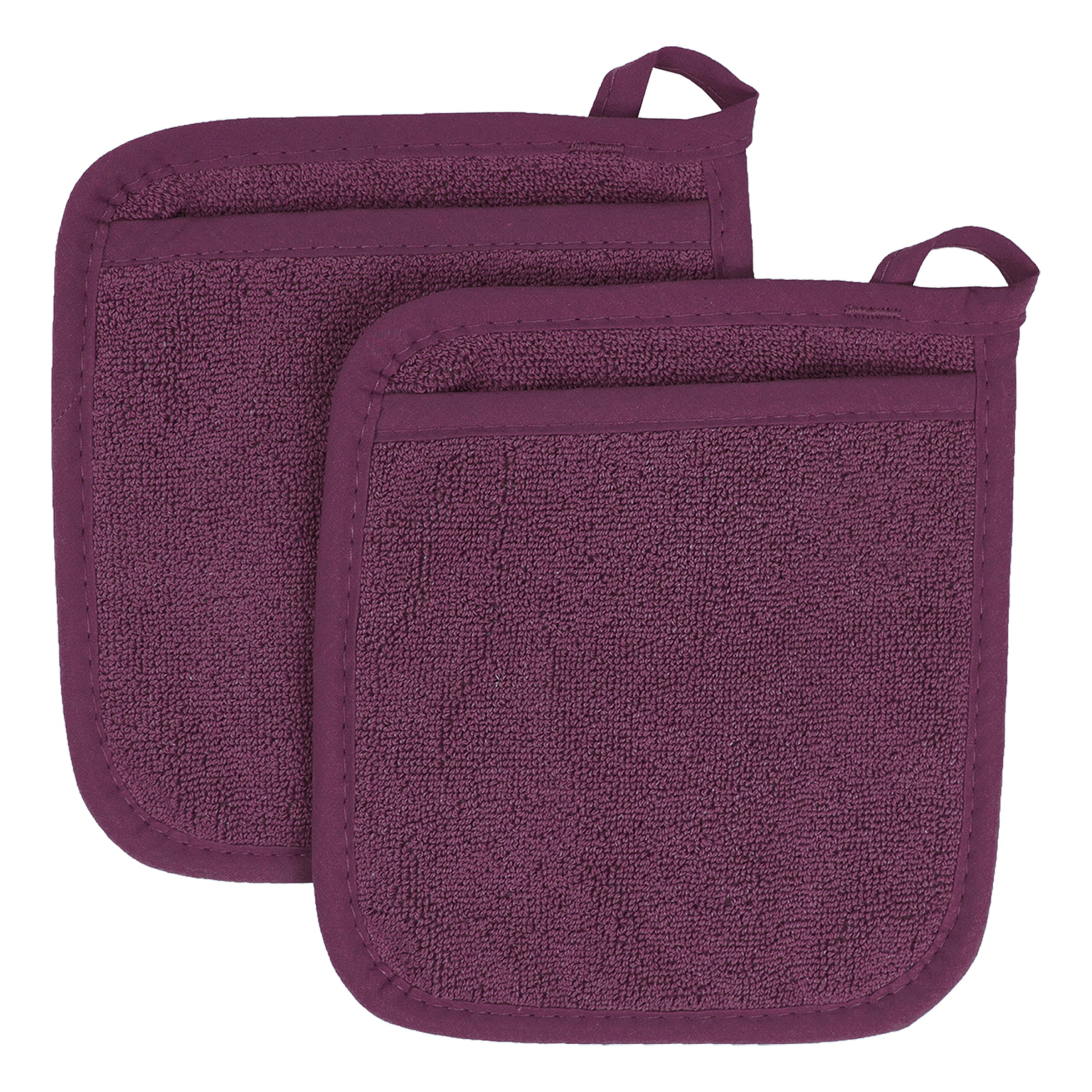 RITZ Terry Pocket Mitt Pot Holder, Set of Two, Beet - Walmart.com