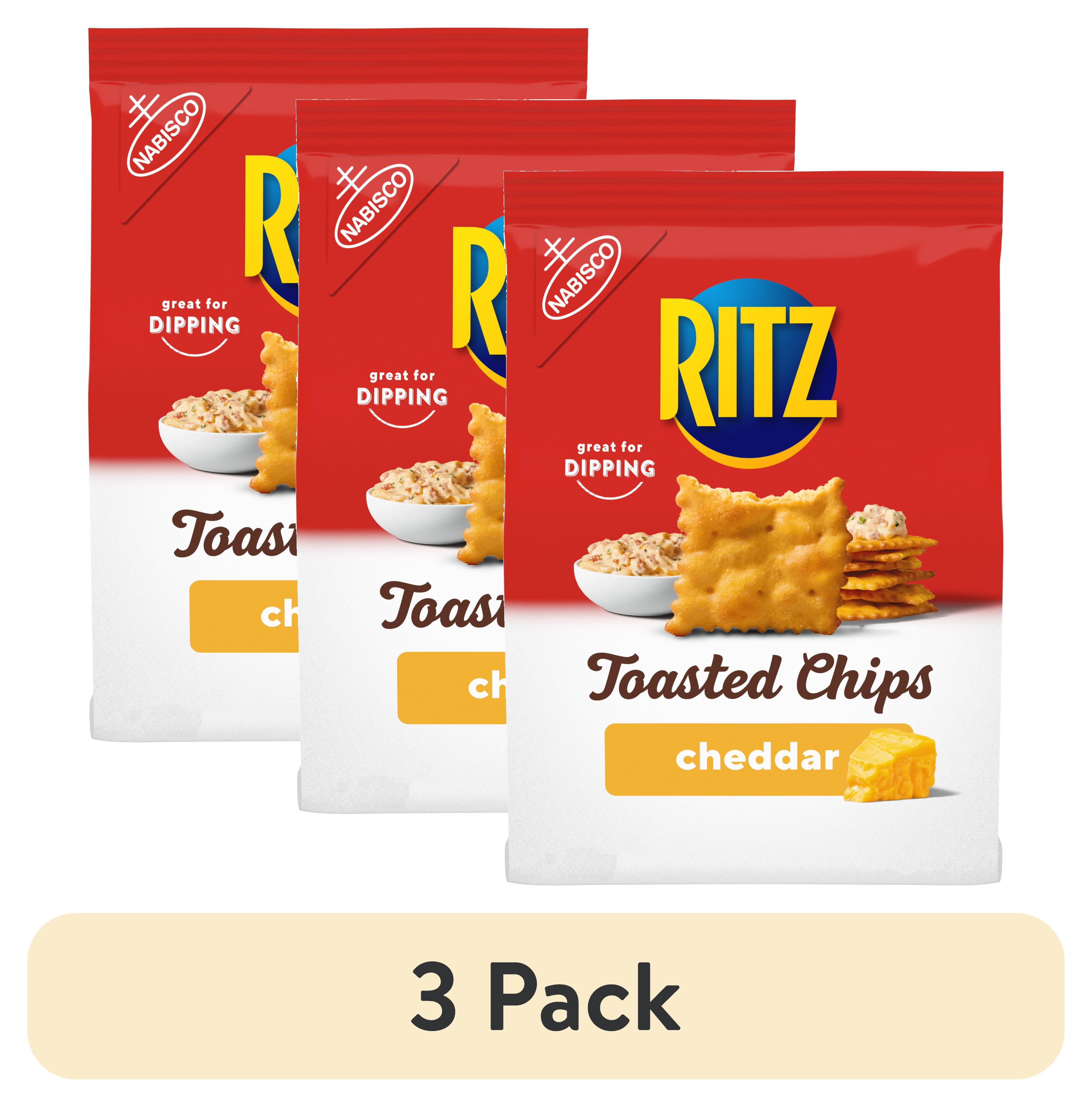 (3 pack) RITZ Toasted Chips Cheddar Crackers, 8.1 oz - Walmart.com