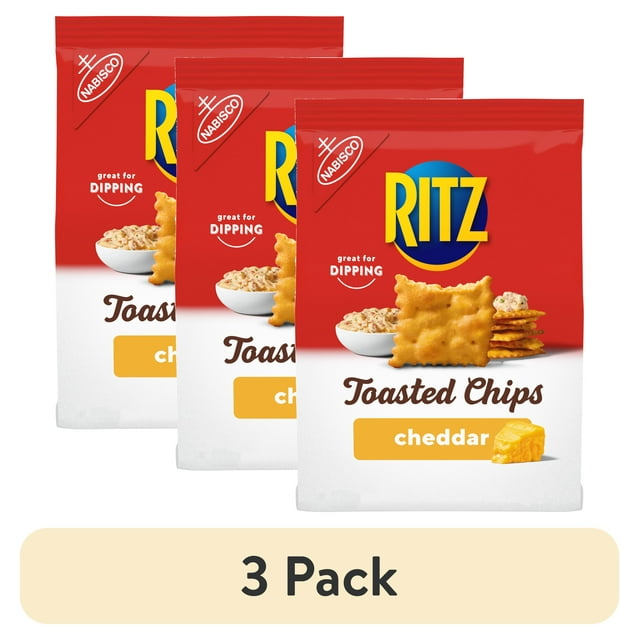 (3 pack) RITZ Toasted Chips Cheddar Crackers, 8.1 oz - Walmart.com