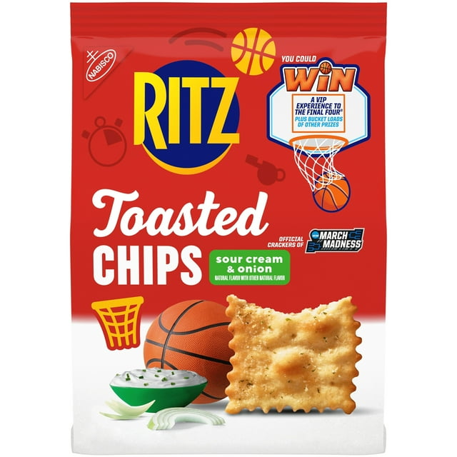 RITZ Original Toasty Baked Sour Cream and Onion Toasted Chips, Crispy ...