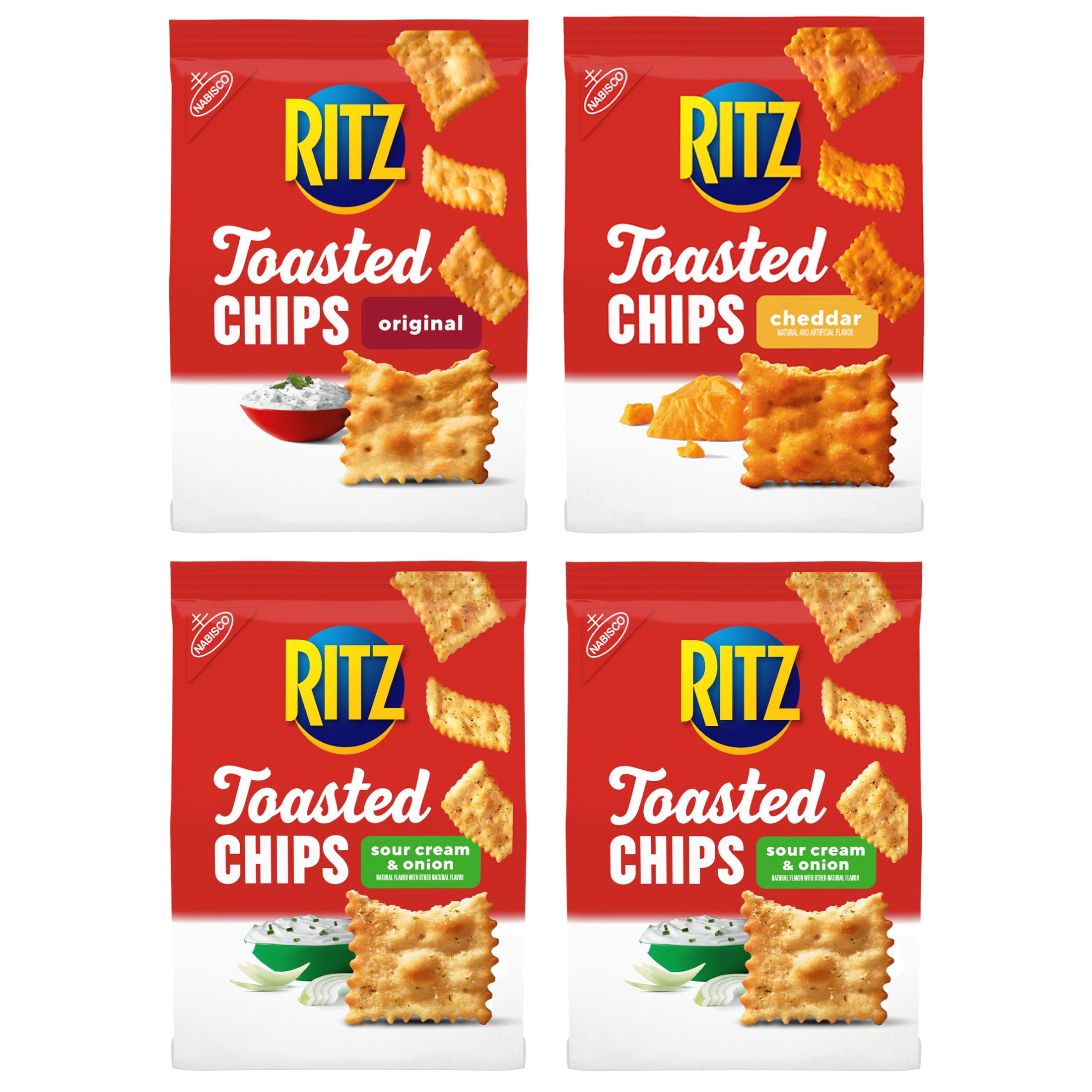 RITZ Toasted Chips Variety Pack, Cheddar, Sour Cream & Onion ...