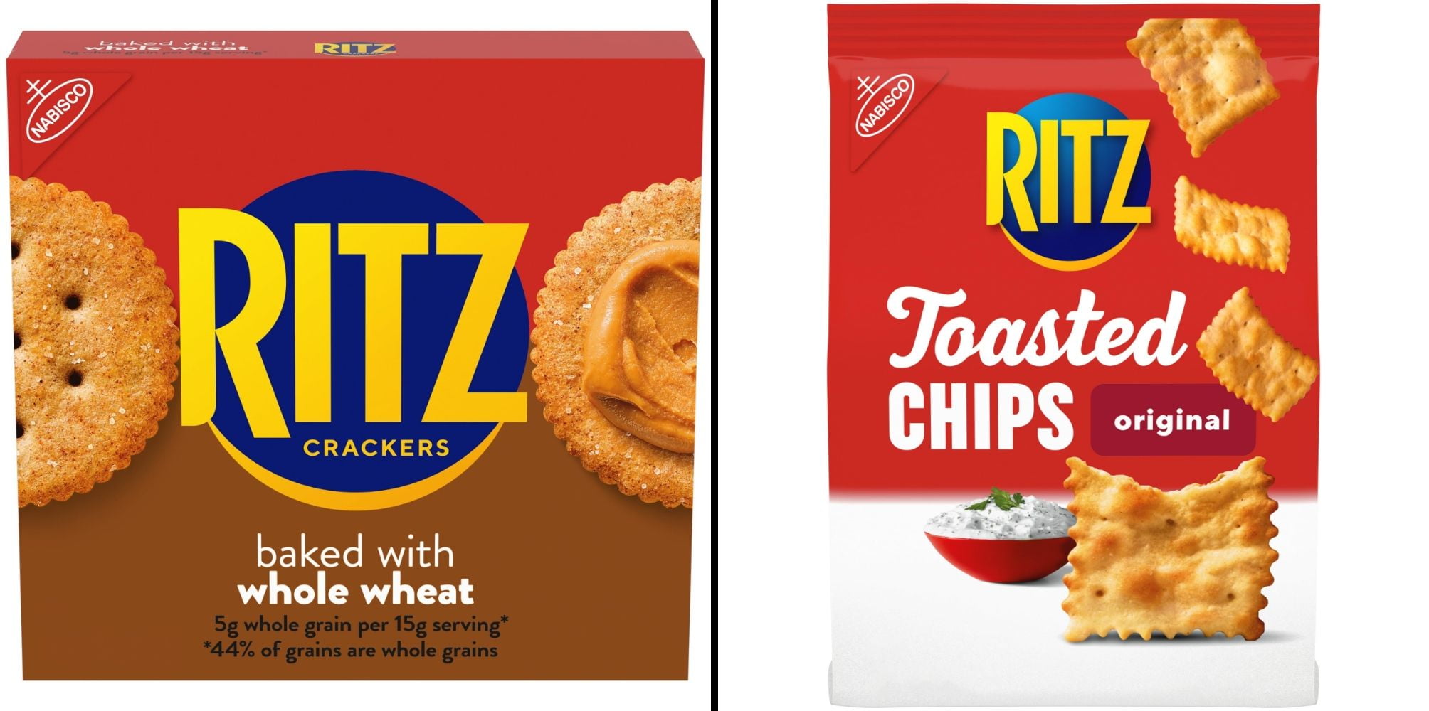 RITZ Whole Wheat Crackers 12.9 oz & RITZ Toasted Chips Ranch Crackers 8 ...