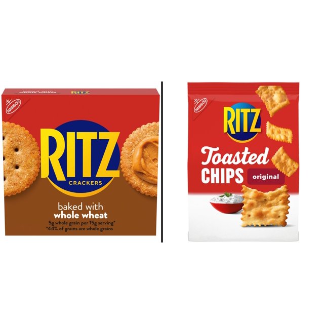 RITZ Whole Wheat Crackers 12.9 oz & RITZ Toasted Chips Ranch Crackers 8 ...