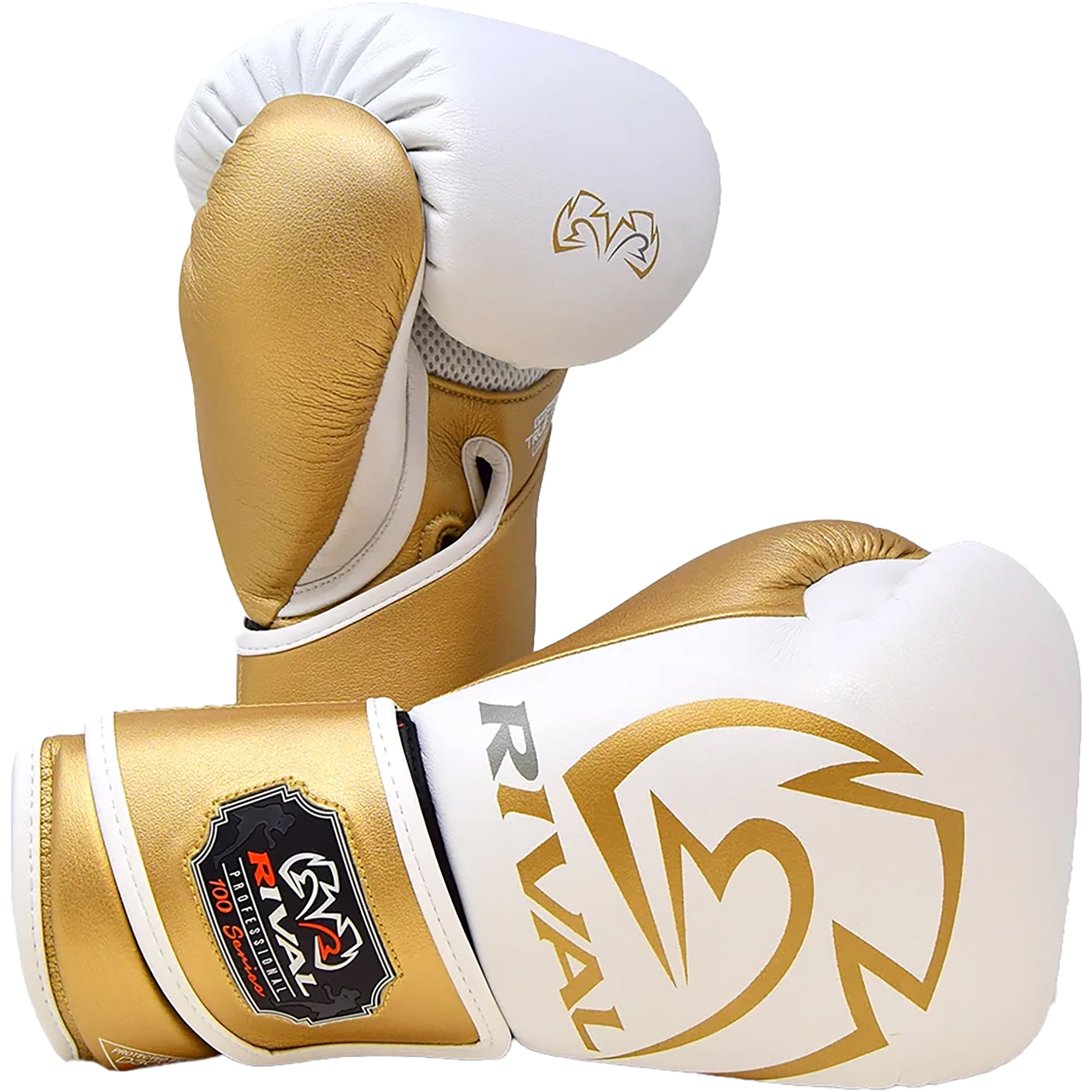 RIVAL Boxing RB100 Professional Bag Glove - Small - White/Gold ...