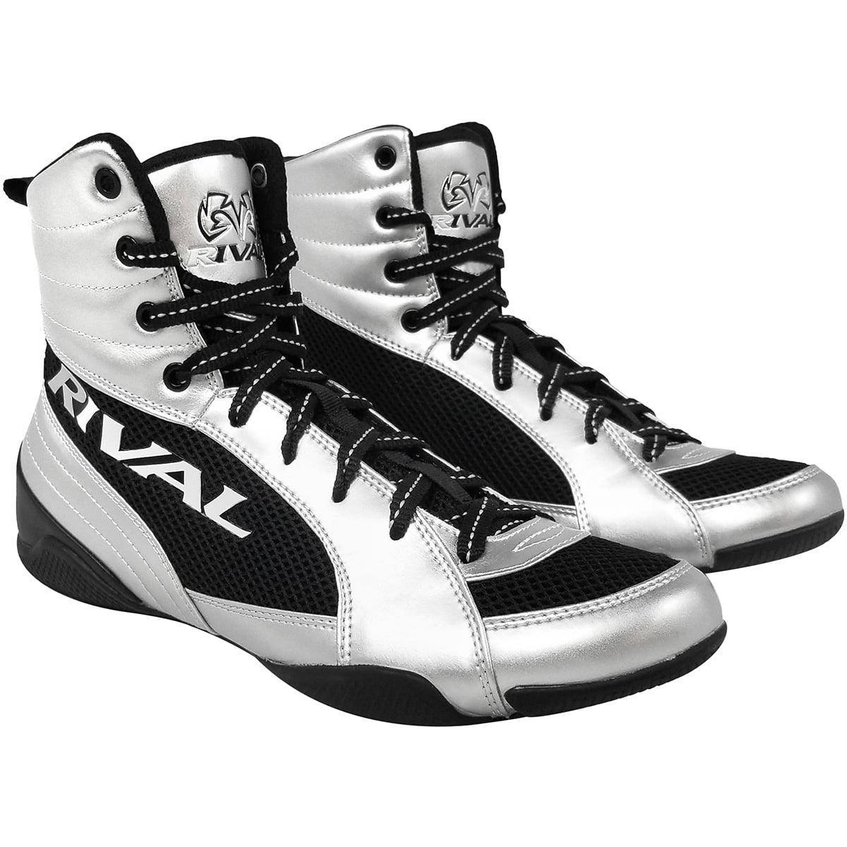 RIVAL Boxing RSX-Guerrero Deluxe Mid-Top Boxing Boots - 11 - Silver ...