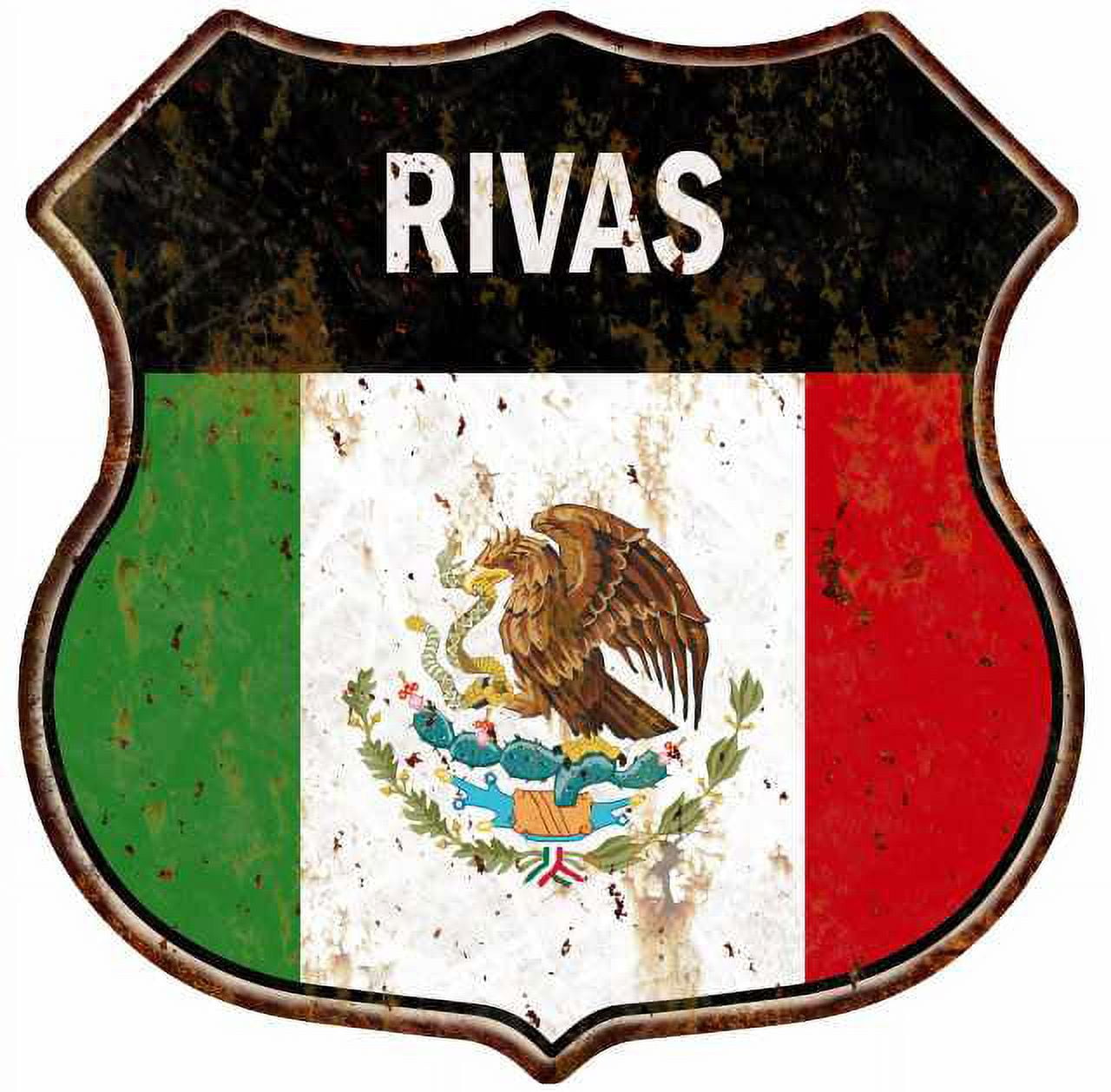 RIVAS Mexican Flag Sign Shield Metal Gift Mexico 211110008094 - Walmart.com
