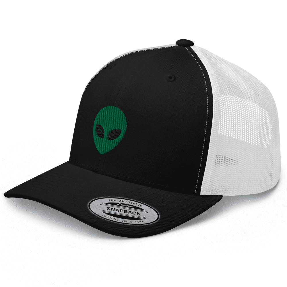 RIVEMUG Alien Hat Green Alien Head Trucker Hat Curved Bill Mid Crown ...