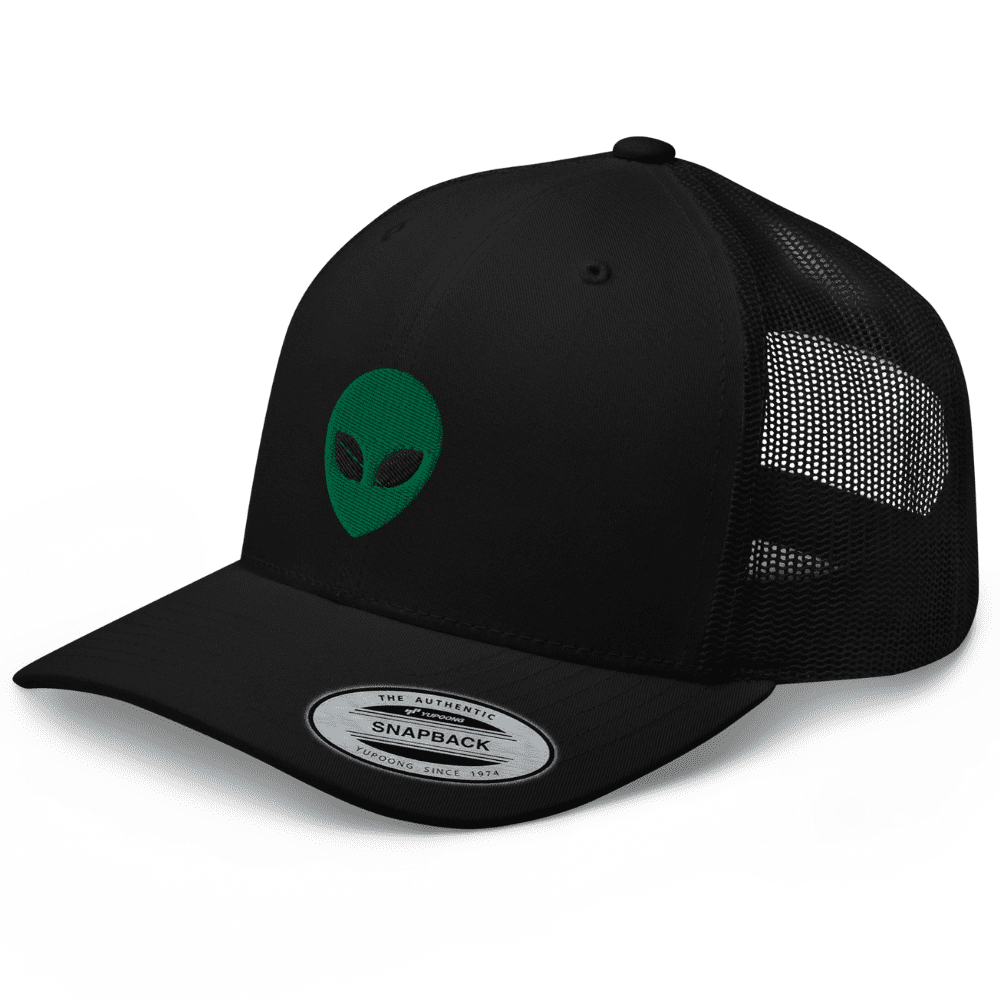 RIVEMUG Alien Hat Green Alien Head Trucker Hat Curved Bill Mid Crown ...