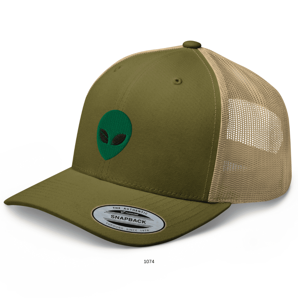 RIVEMUG Alien Hat Green Alien Head Trucker Hat Curved Bill Mid Crown ...