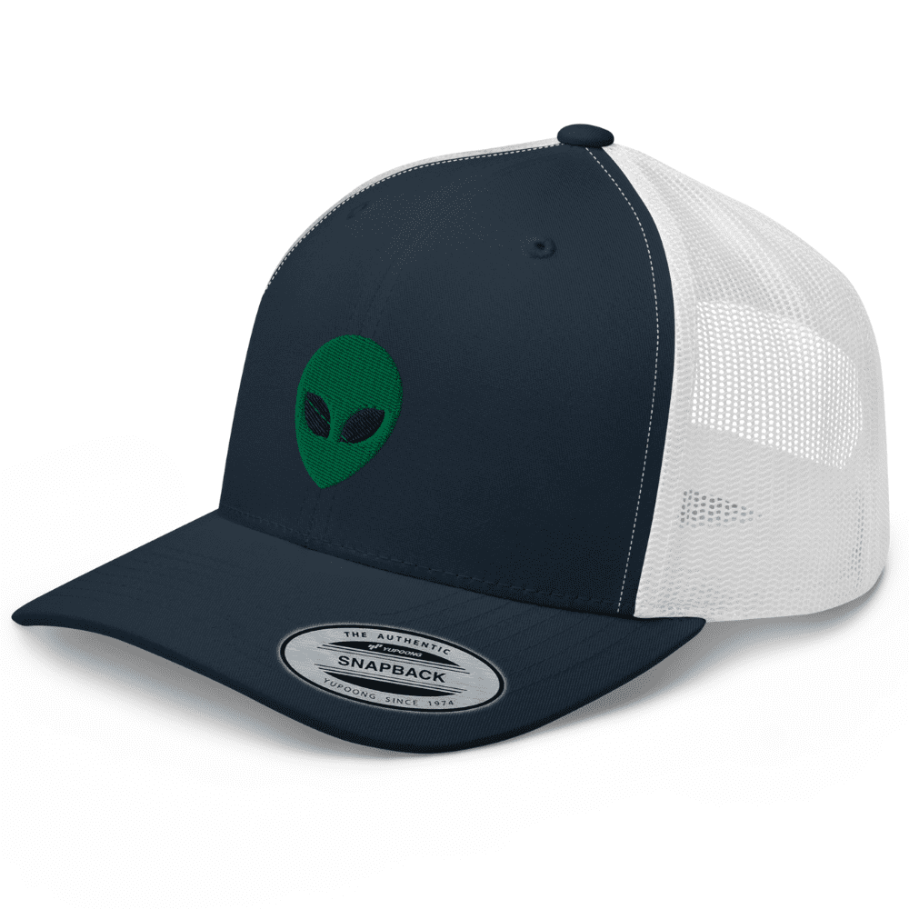 RIVEMUG Alien Hat Green Alien Head Trucker Hat Curved Bill Mid Crown ...