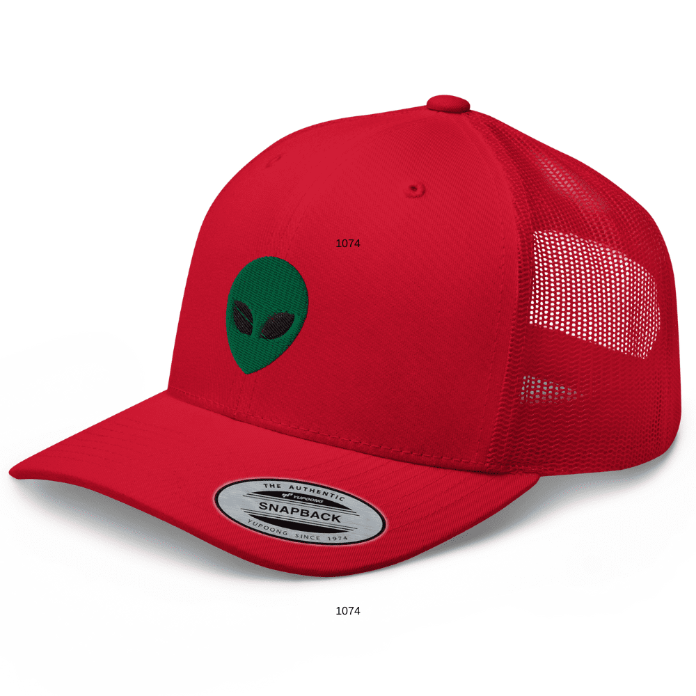 RIVEMUG Alien Hat Green Alien Head Trucker Hat Curved Bill Mid Crown ...