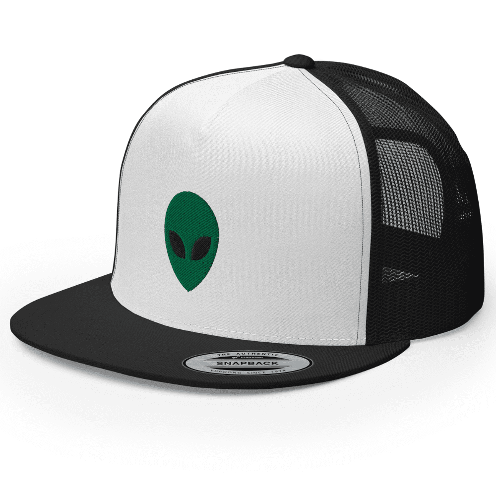 RIVEMUG Alien Hat Green Alien Head Trucker Hat Flat Bill High Crown ...