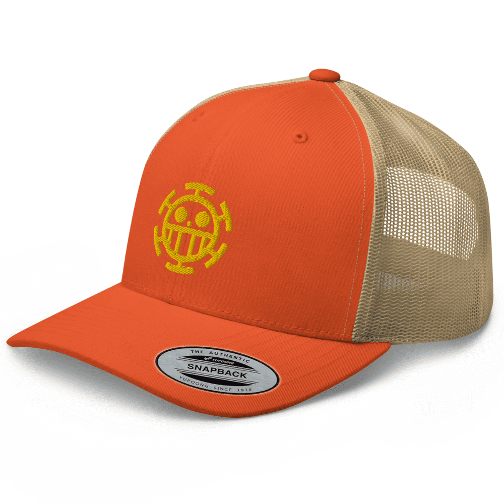 RIVEMUG Anime Trafalgar Law Embroidered Curved Bill Trucker Hat Mid ...