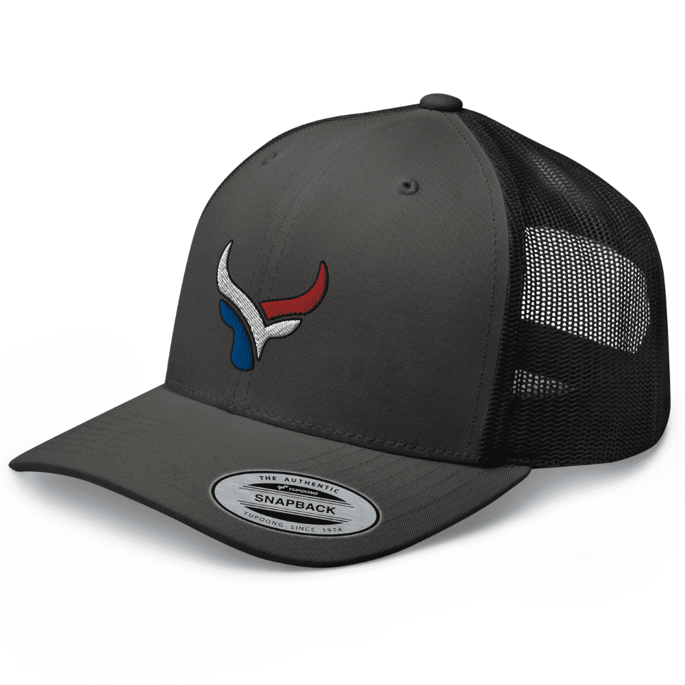 RIVEMUG Bull Head American Cowboy Trucker Hat | Curved Bill Mid Crown ...