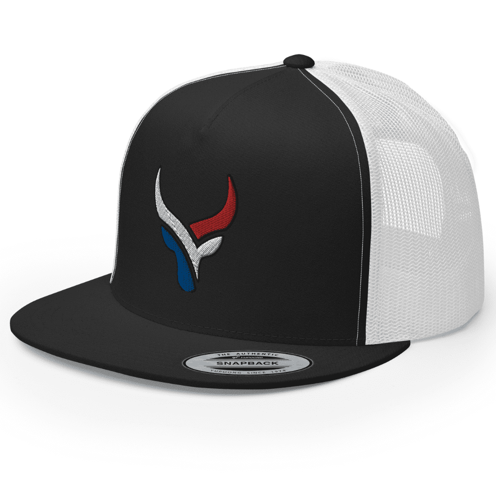 RIVEMUG Bull Head American Cowboy Trucker Hat | Flat Bill High Crown ...