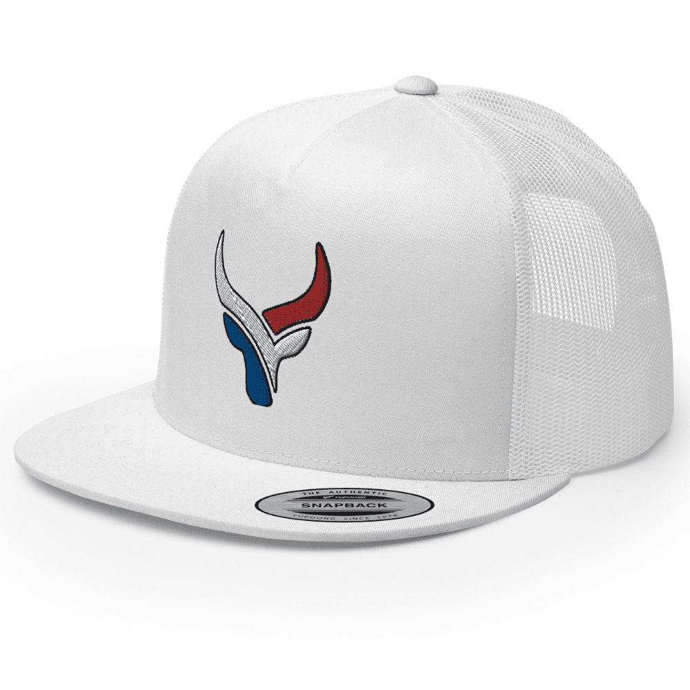 RIVEMUG Bull Head American Cowboy Trucker Hat | Flat Bill High Crown ...