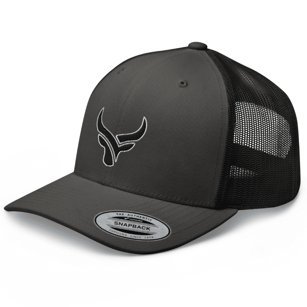 RIVEMUG Bull Head Blacken Cowboy Trucker Hat | Curved Bill Mid Crown ...