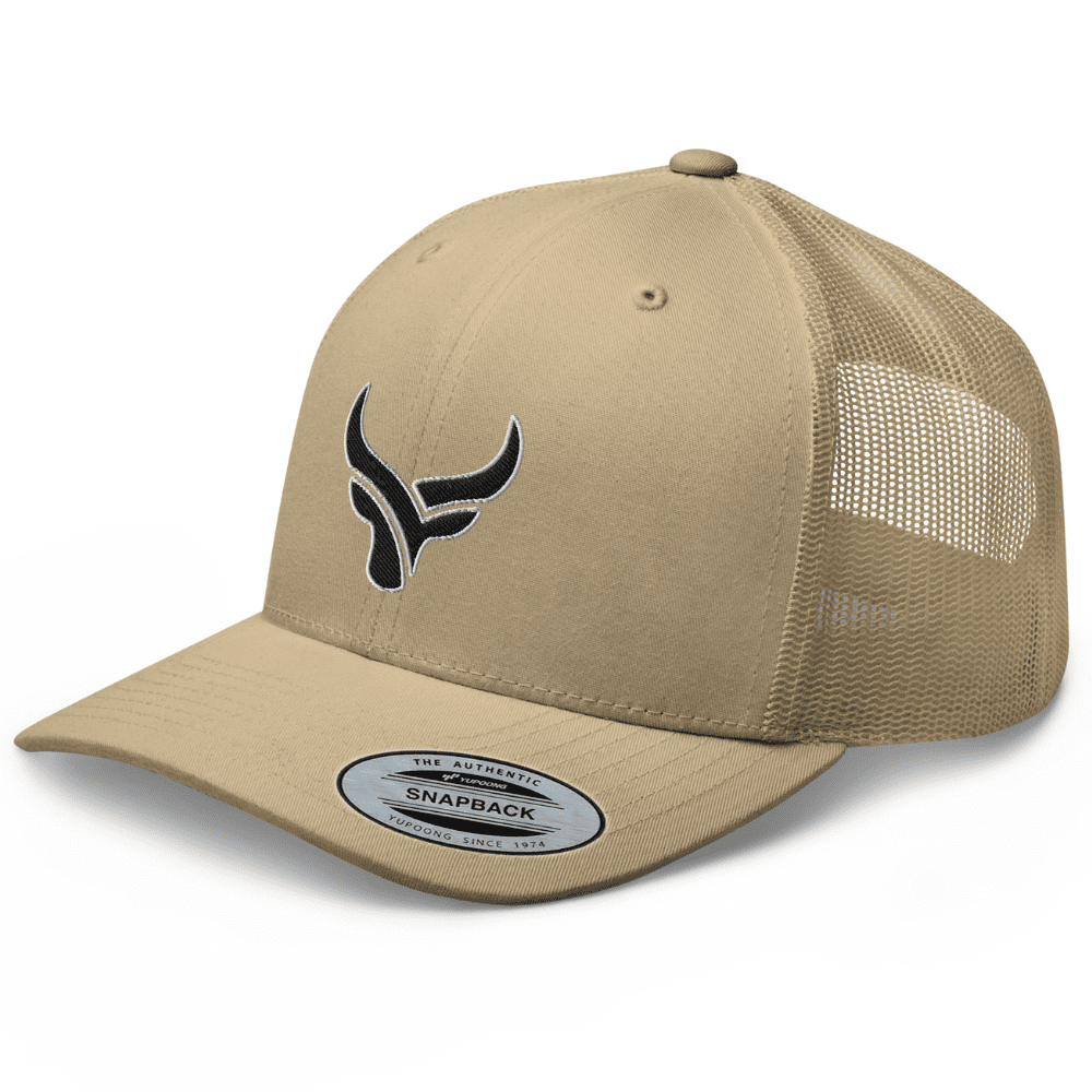 RIVEMUG Bull Head Blacken Cowboy Trucker Hat | Curved Bill Mid Crown ...