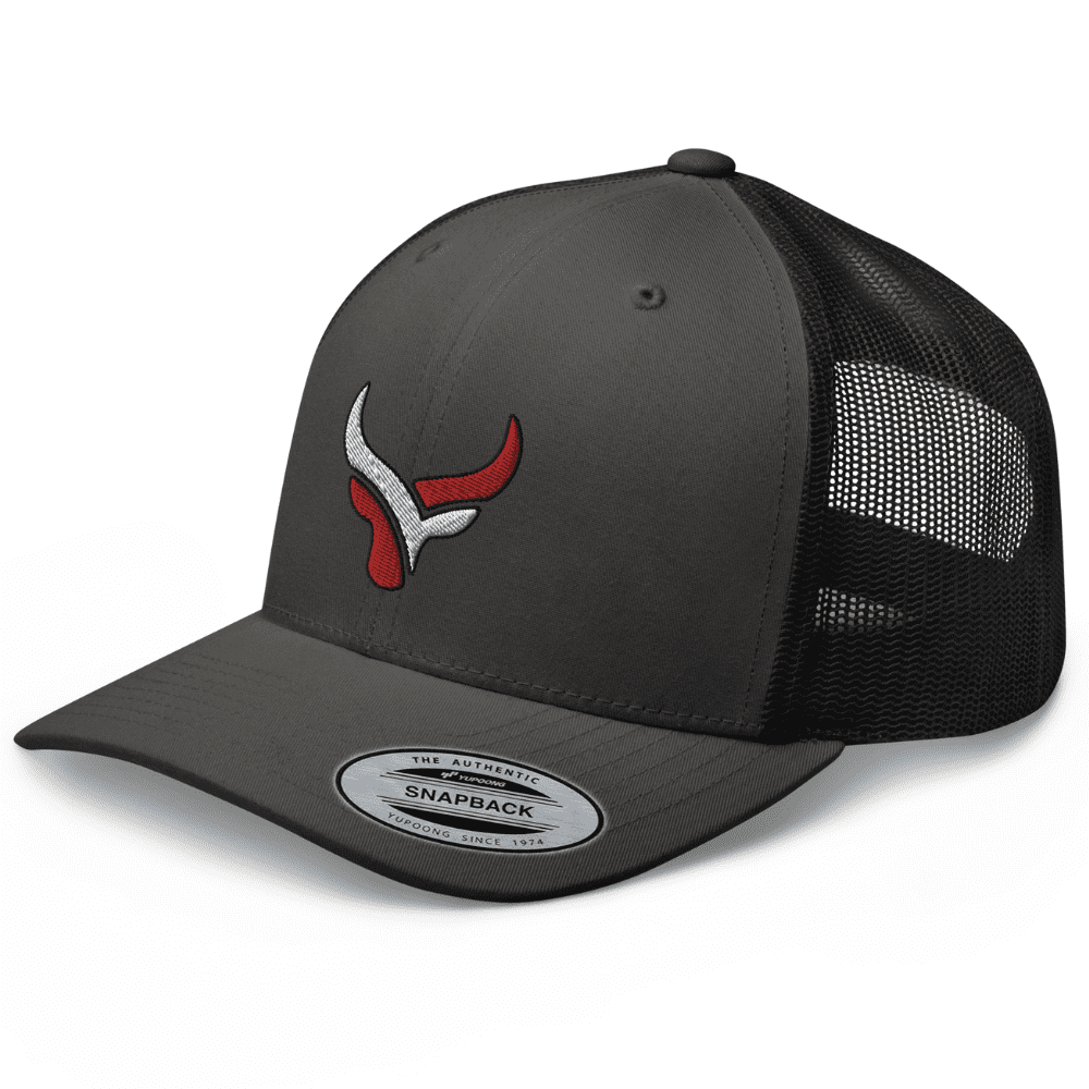 RIVEMUG Bull Head Canadian Cowboy Trucker Hat | Curved Bill Mid Crown ...